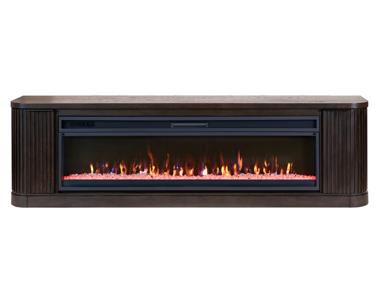 Tulane 84 Inch TV Stand with Fireplace Console In Brown by Martin ...