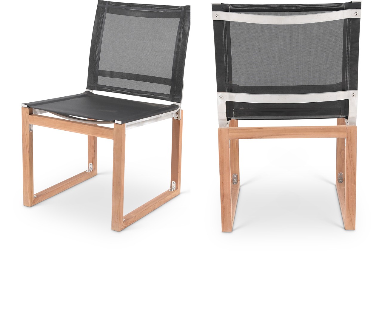 Tulum Water Resistant Fabric Outdoor Patio Dining Side Chair In Black ...