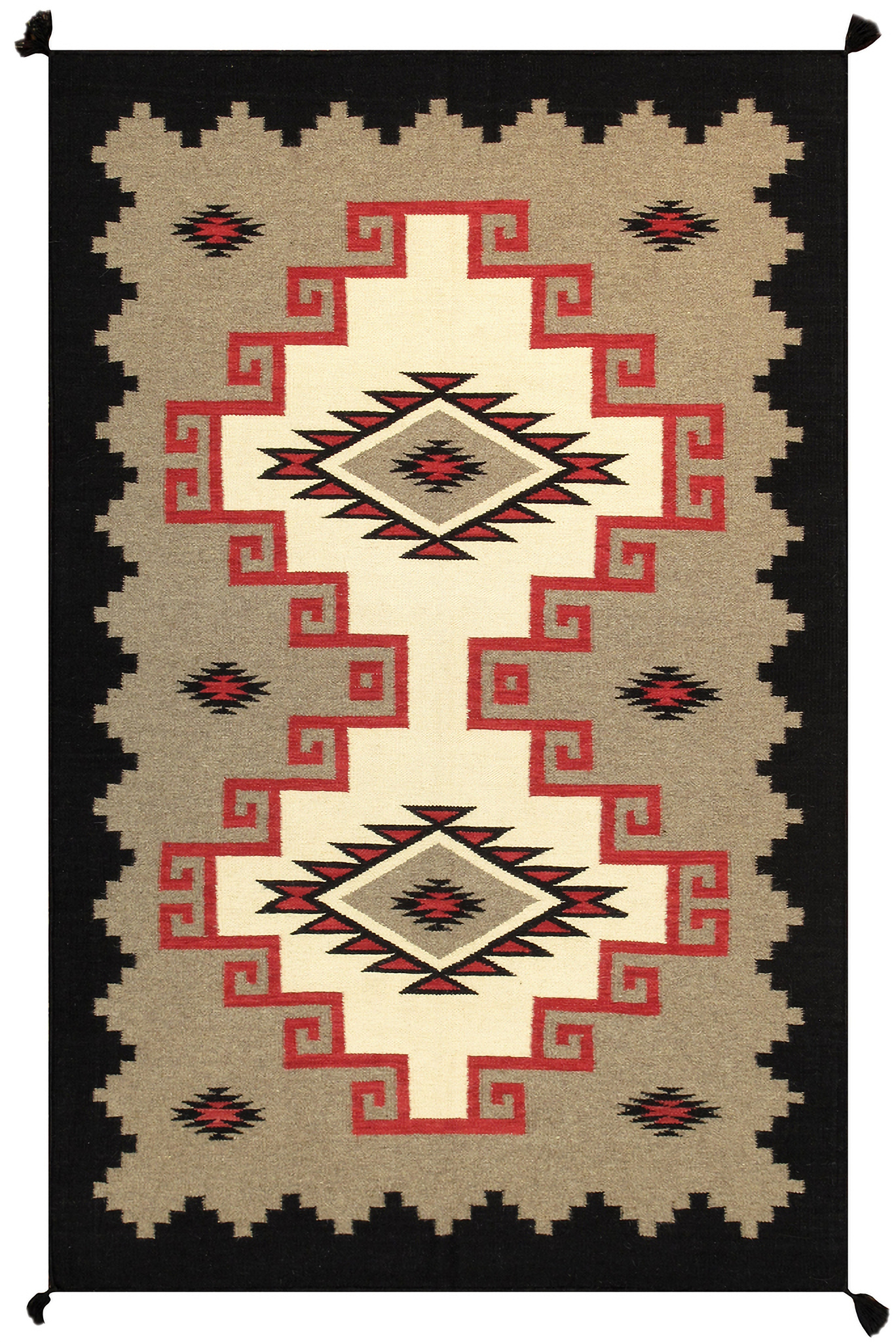 Tuscany Collection Reversible Wool Area Rug- 4'11" x 7' In Mocha and ...