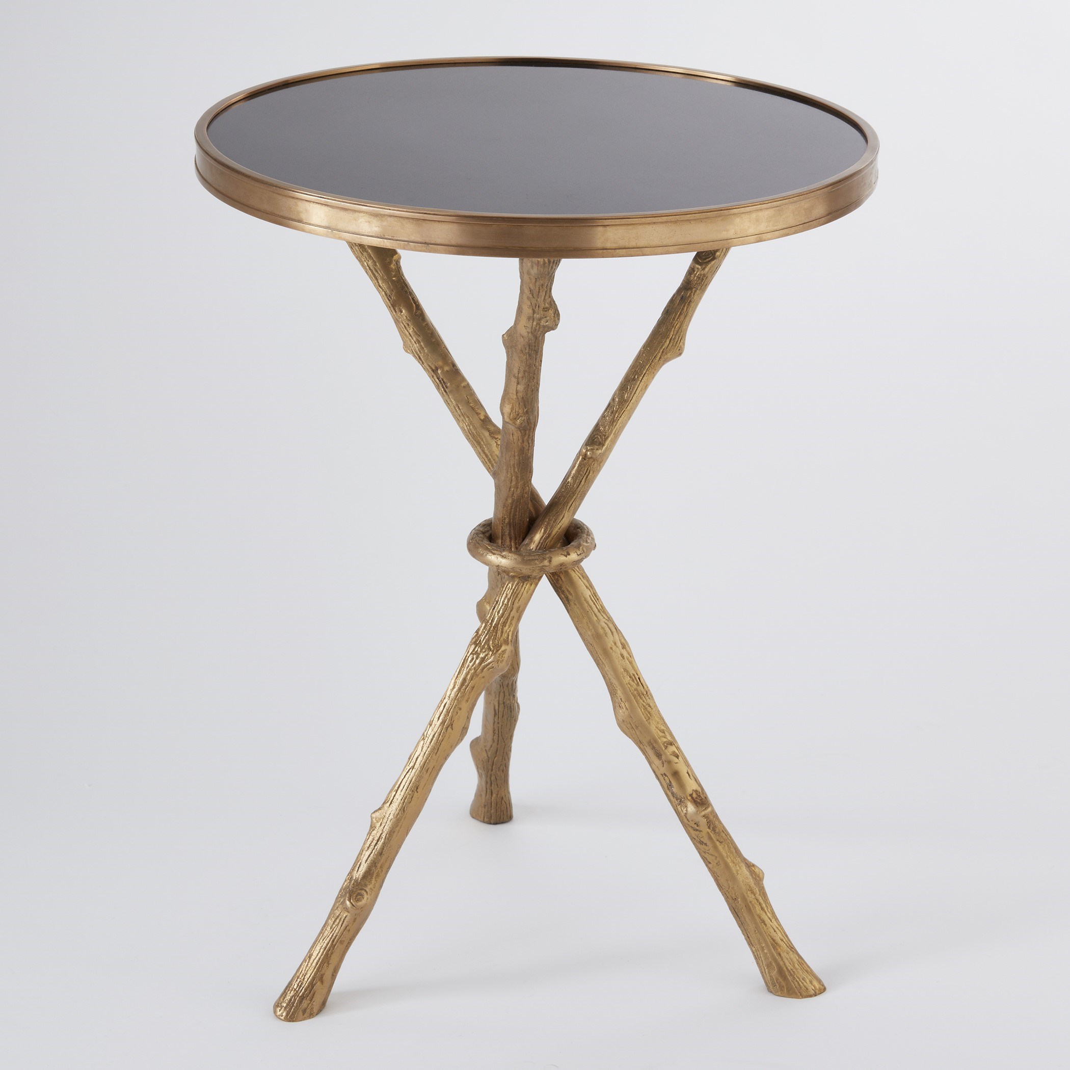 Twig Table In Brass With Black Granite by Global Views | 1StopBedrooms