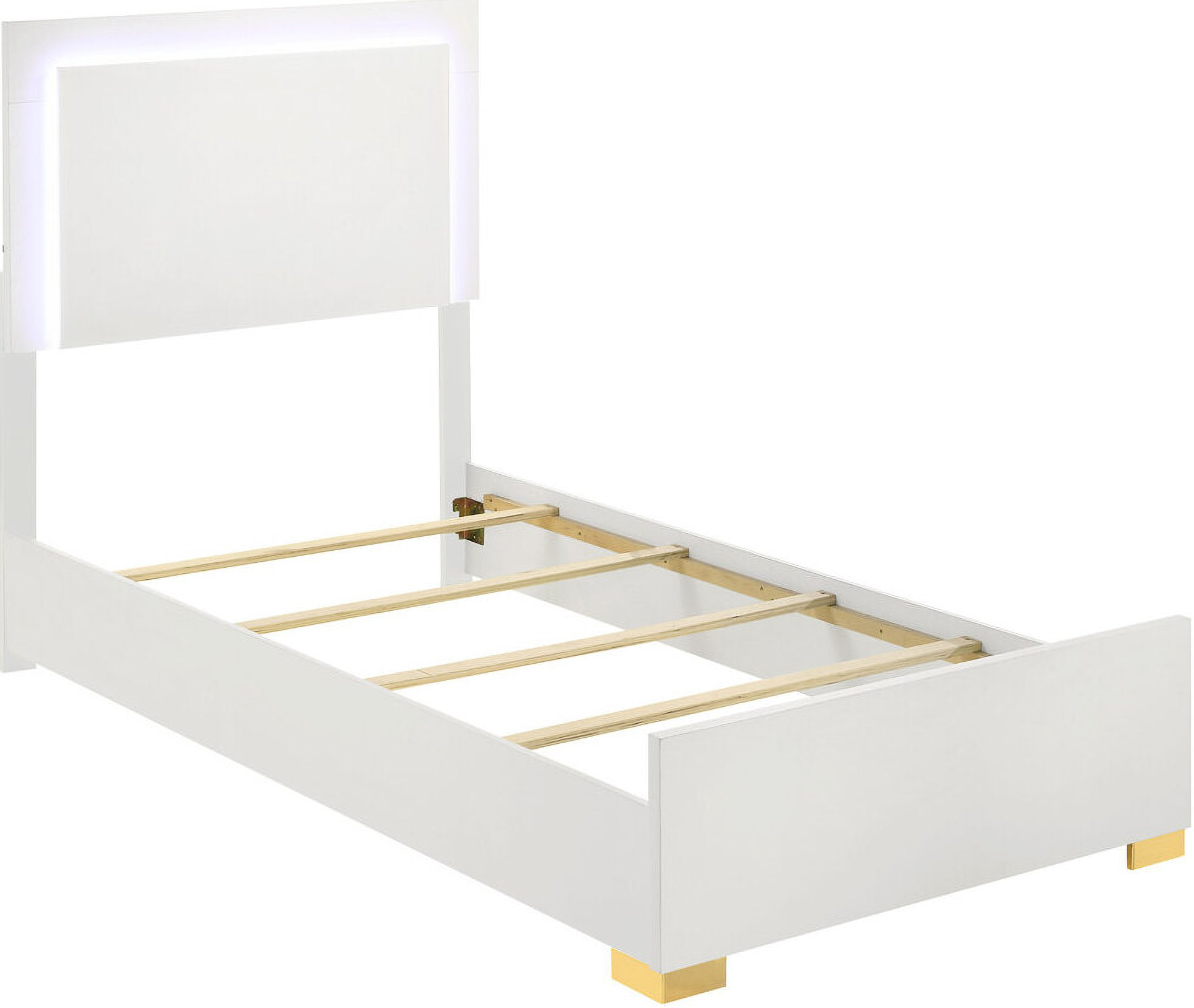 Marceline Twin Bed with LED Headboard White by Coaster | 1StopBedrooms