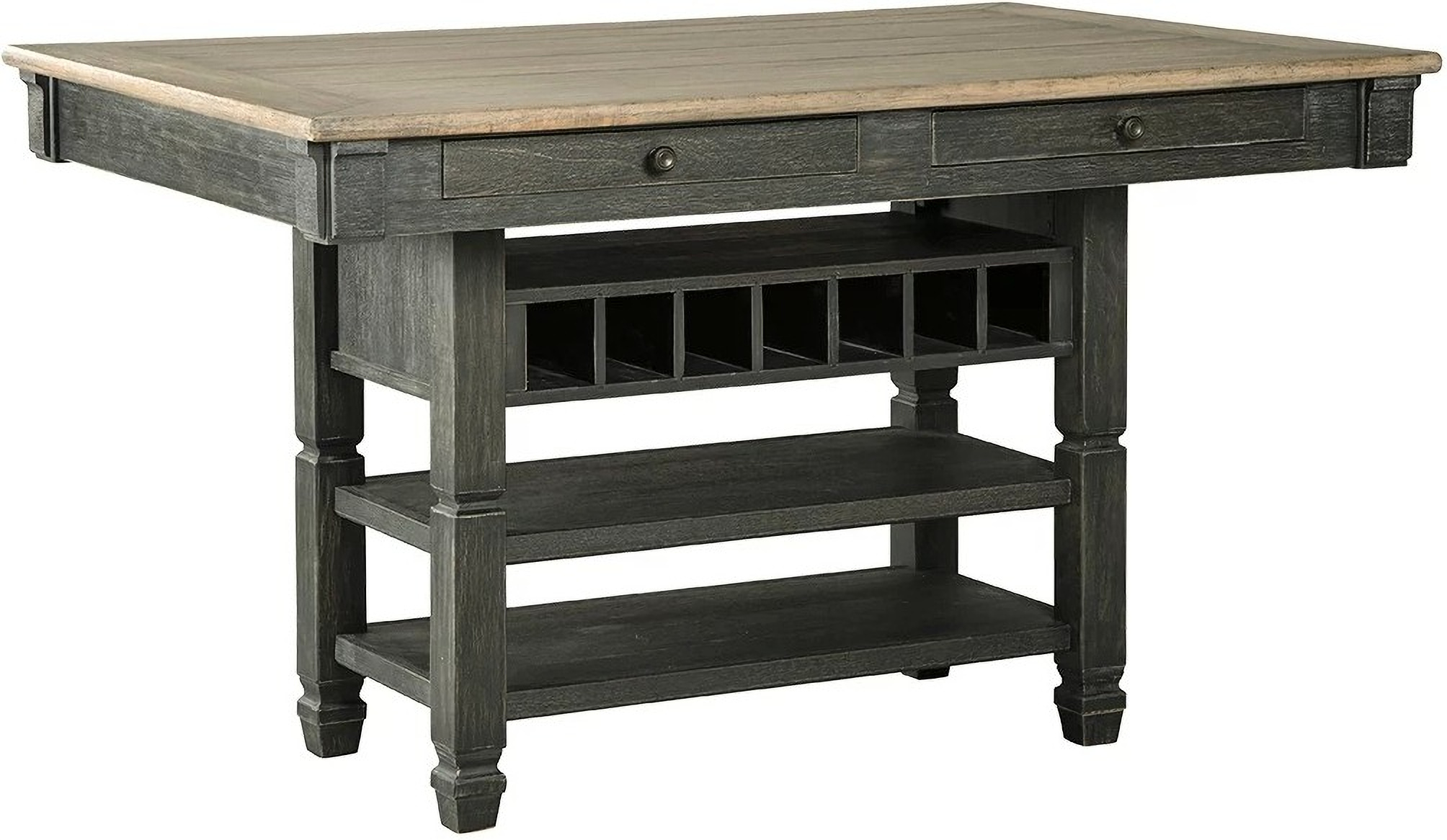 Tyler Creek Black And Gray Rectangular Counter Height Dining Table by ...