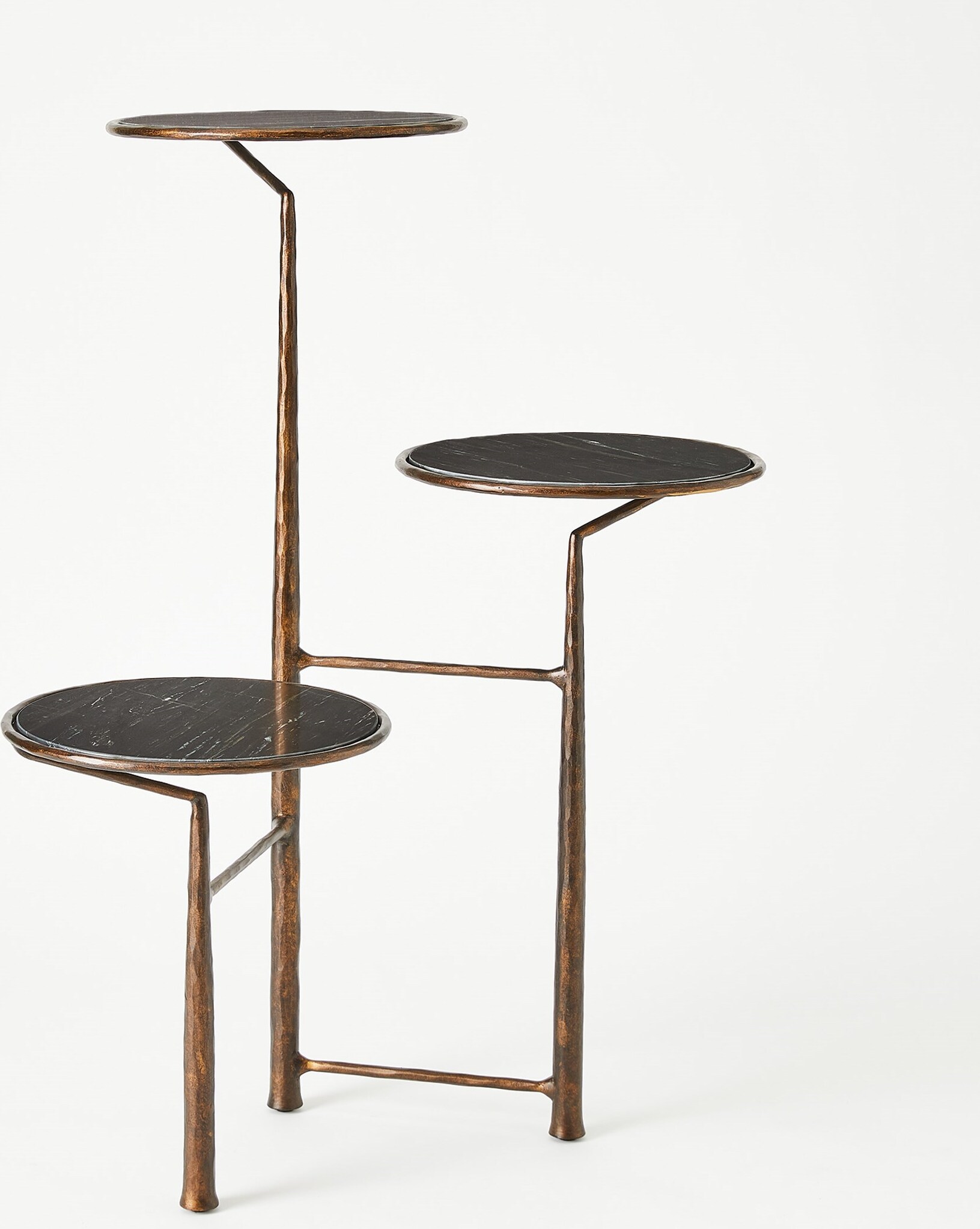 Unity Pedestal With Black Marble In Bronze by Global Views | 1StopBedrooms