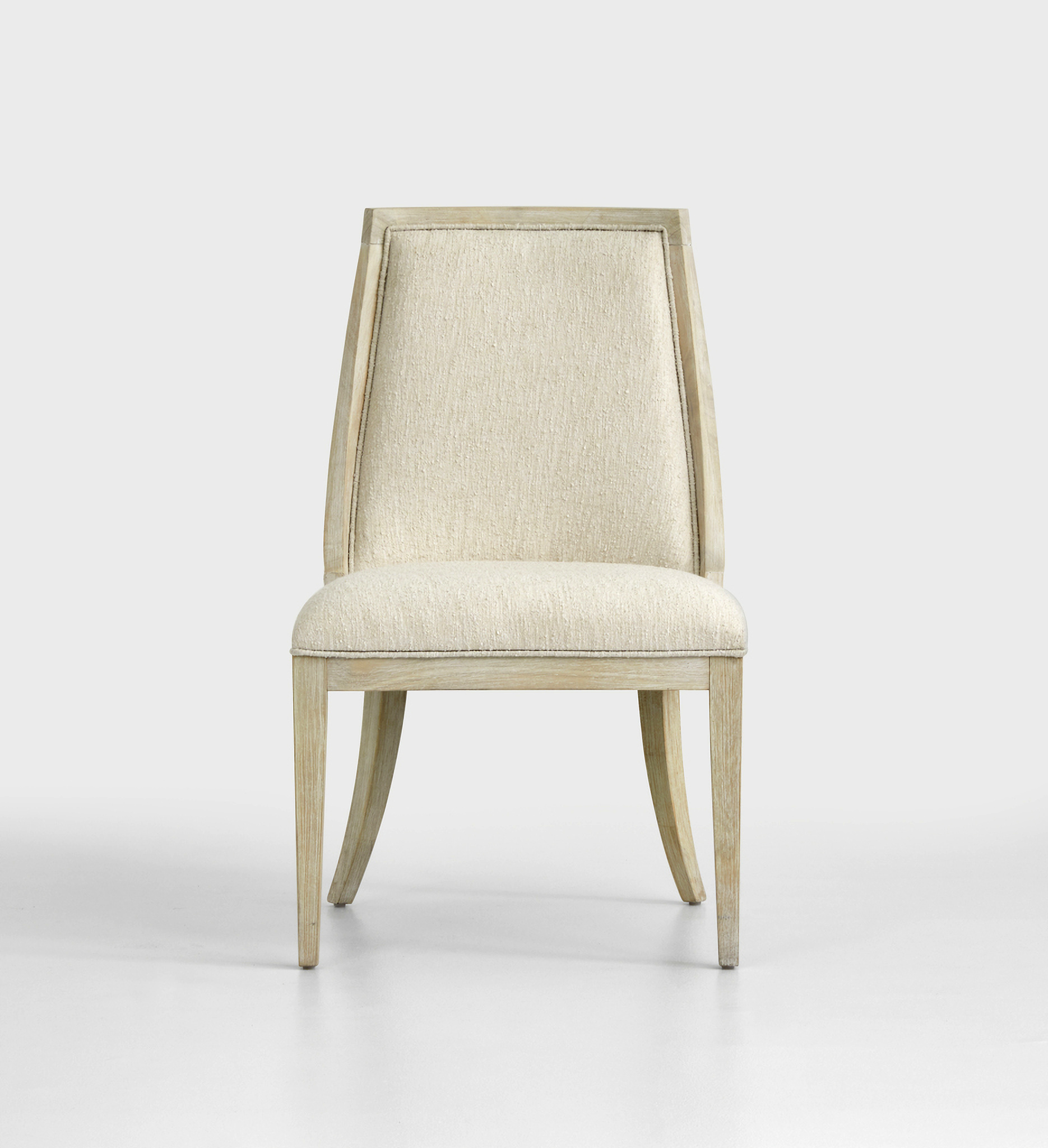 Upholstered Host Side Chair Set of 2 In White and Clara Natural ...