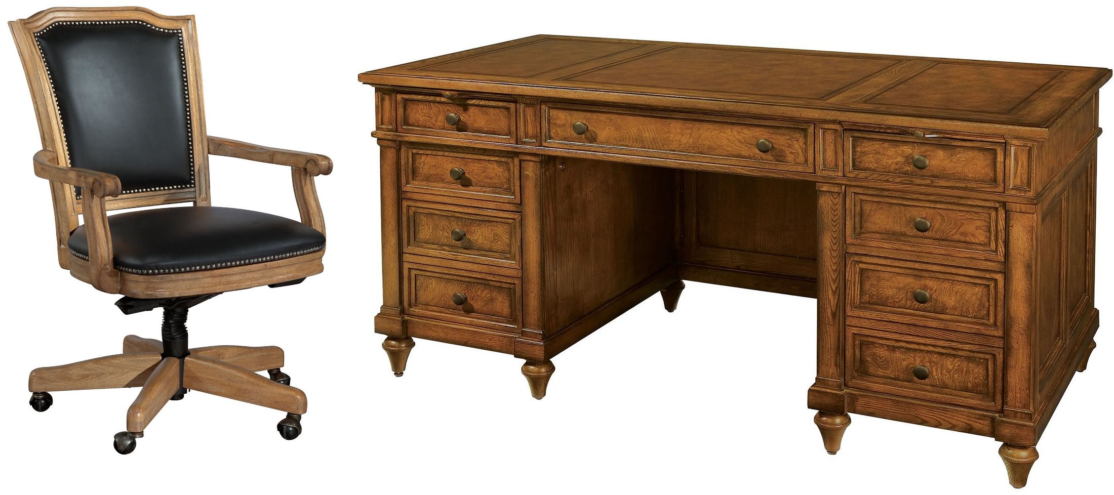 Urban Ash Burl Junior Executive Desk Home Office Set by Hekman ...