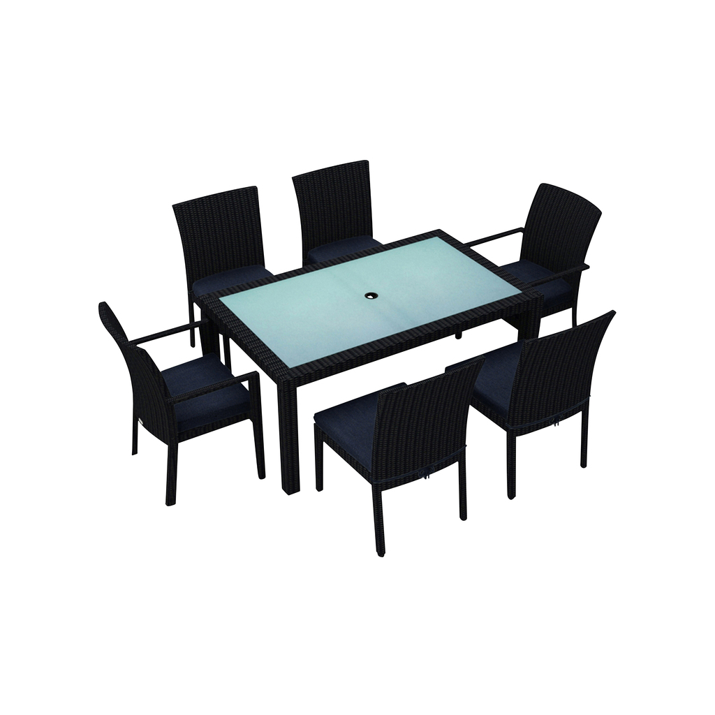 Urbana 7 Piece Dining Set In Spectrum Indigo and Coffee Bean by ...