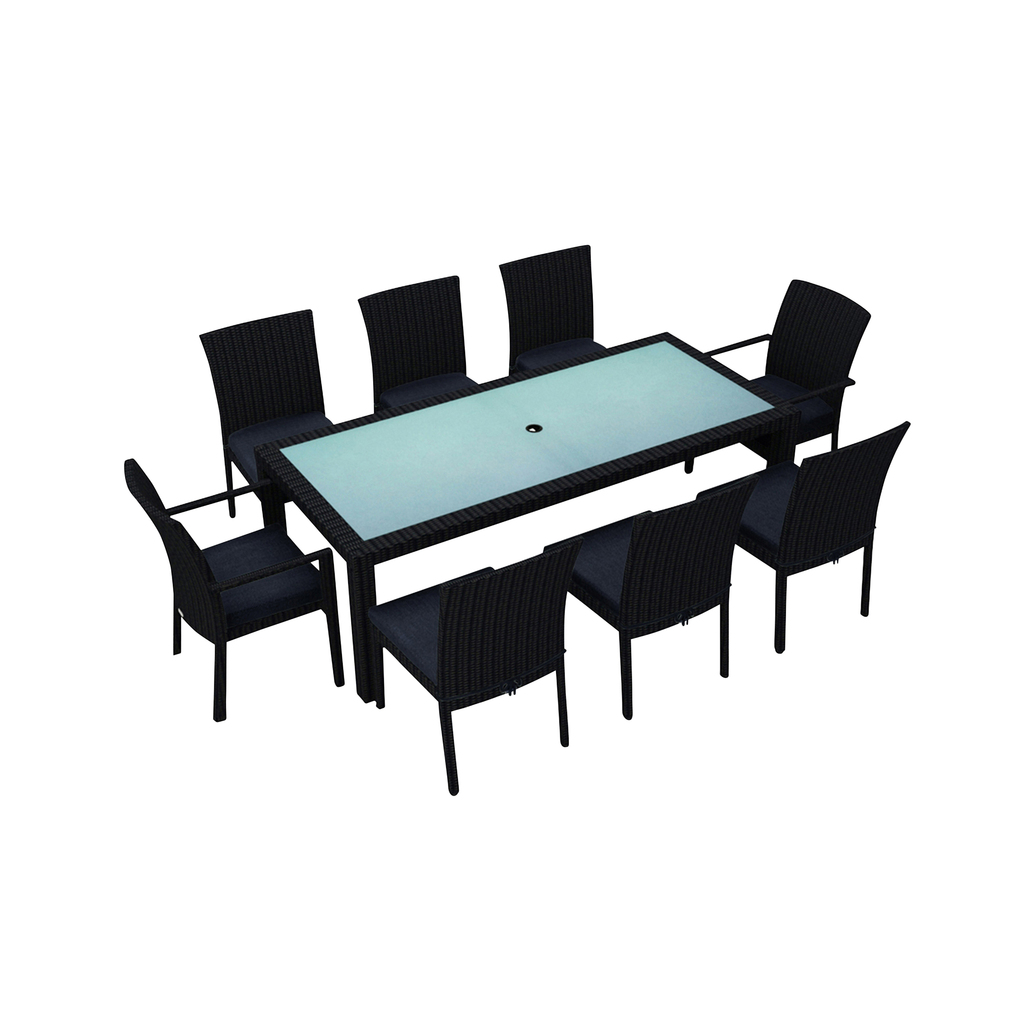 Urbana 9 Piece Dining Set In Spectrum Indigo and Coffee Bean by ...