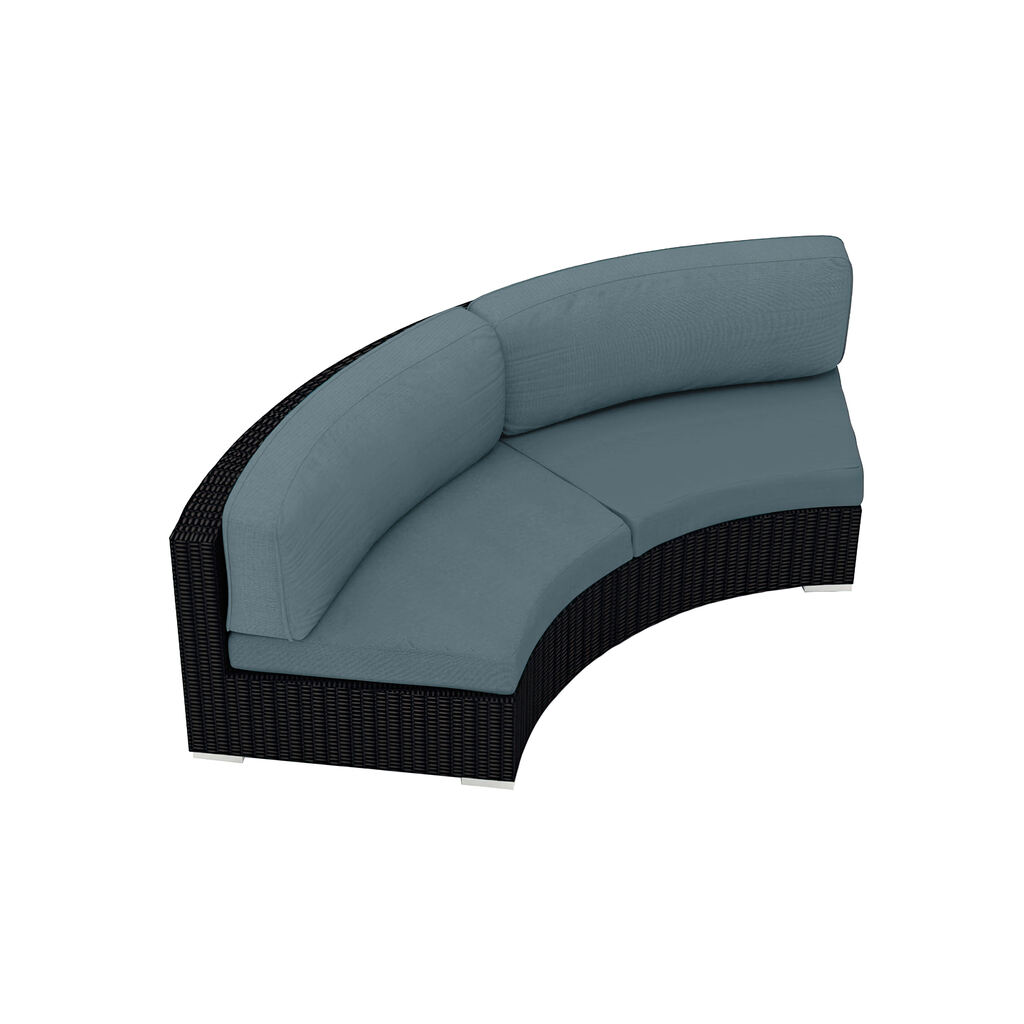 Urbana Curve Loveseat In Cast Lagoon and Coffee Bean by Harmonia Living ...