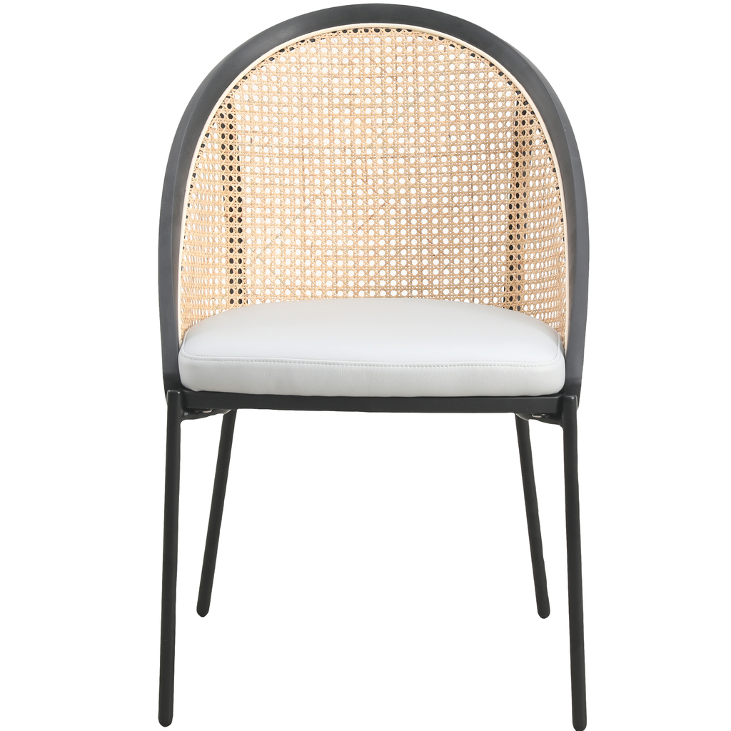 Urbane Modern Dining Chair with Wicker back In Light Grey by LeisureMod ...