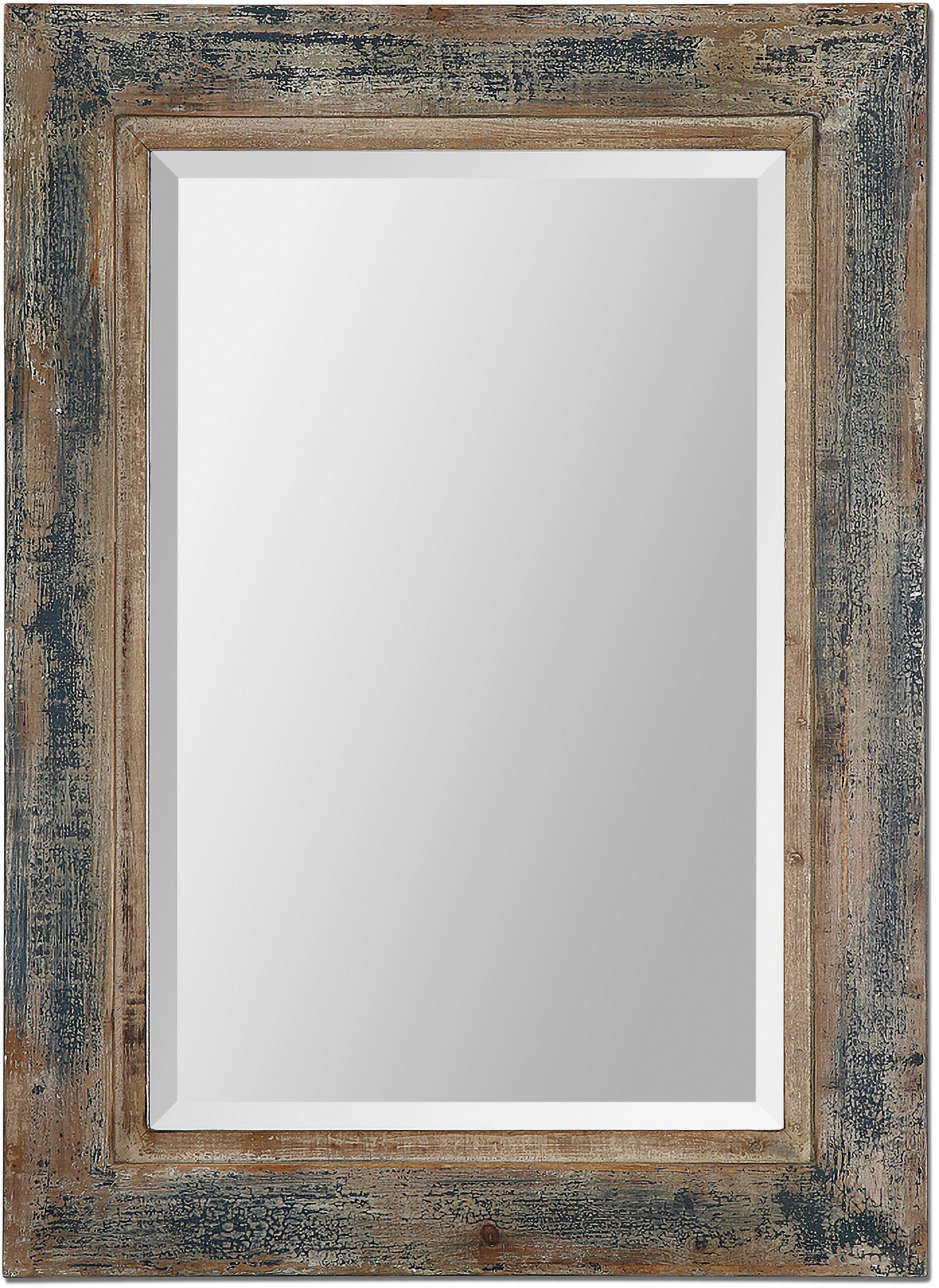 Uttermost Bozeman Distressed Blue Mirror | 1StopBedrooms
