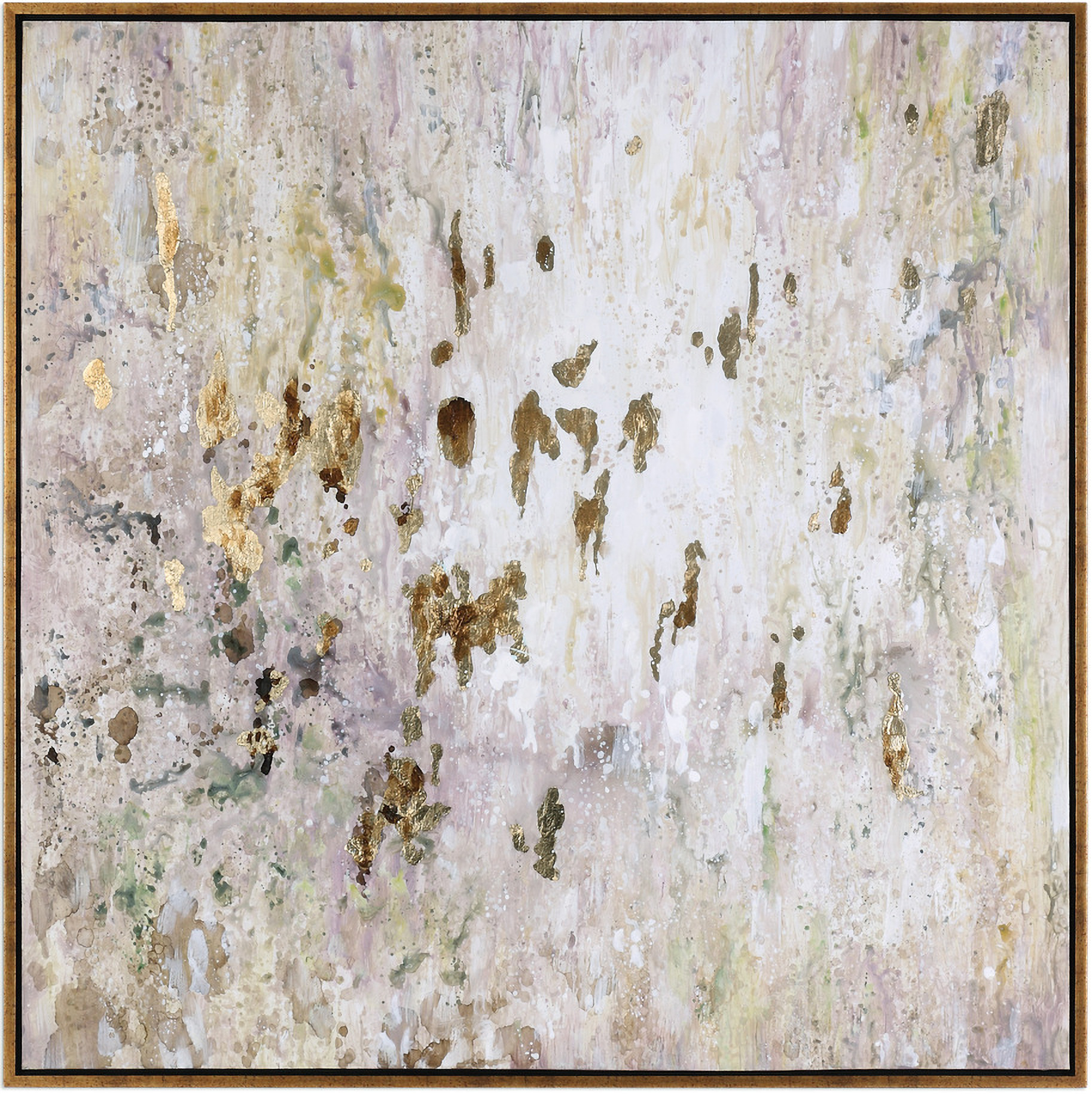 Uttermost Golden Raindrops Modern Abstract Art | 1StopBedrooms