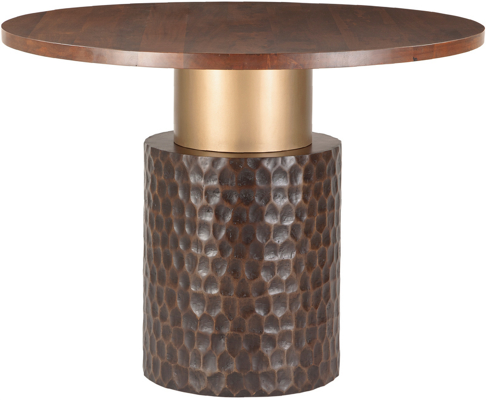 Vallarta 48 Inch Carved Gathering Table with Mango Wood In Two Toned by ...