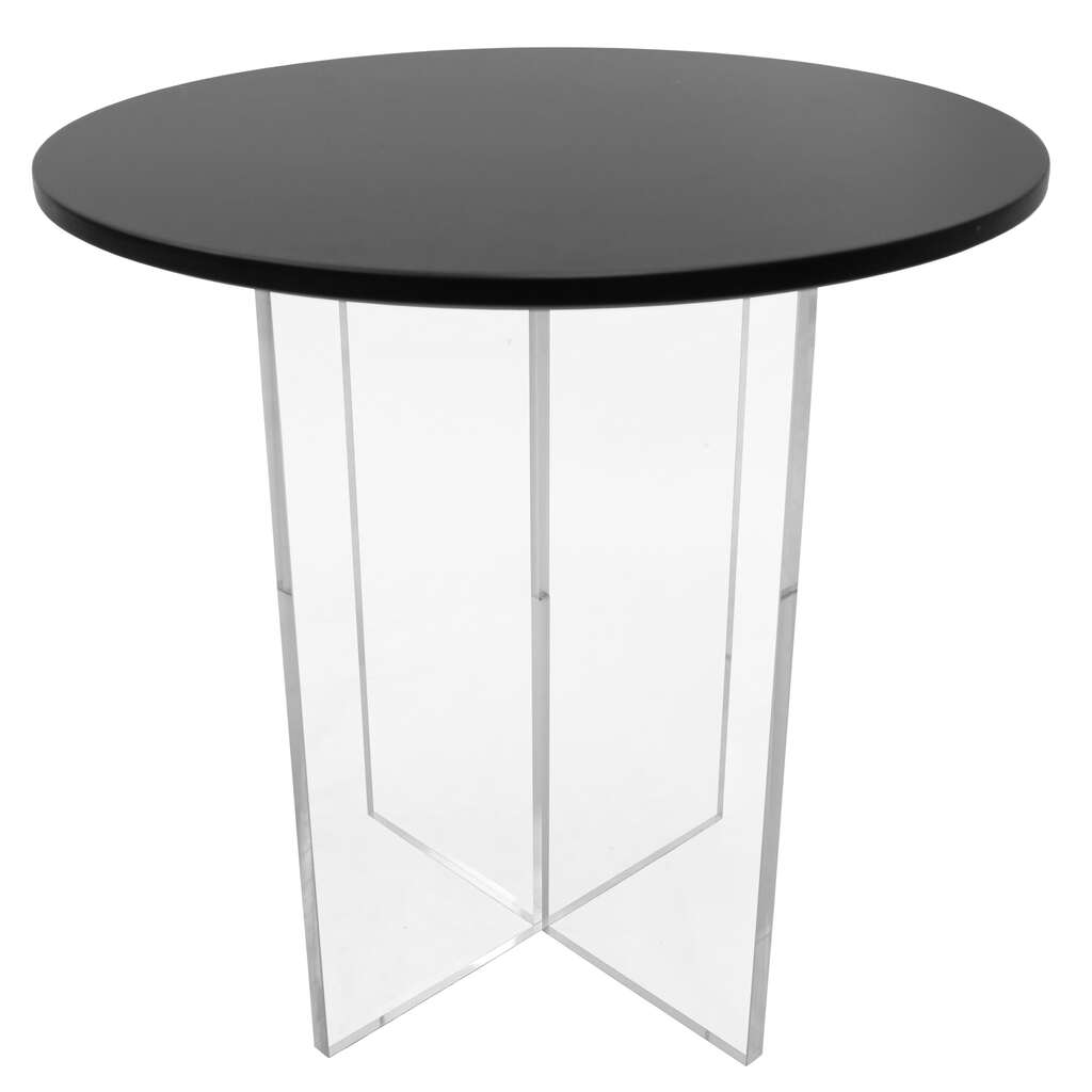 Valore 20 Inch Acrylic Side Table In Black By LeisureMod 1StopBedrooms