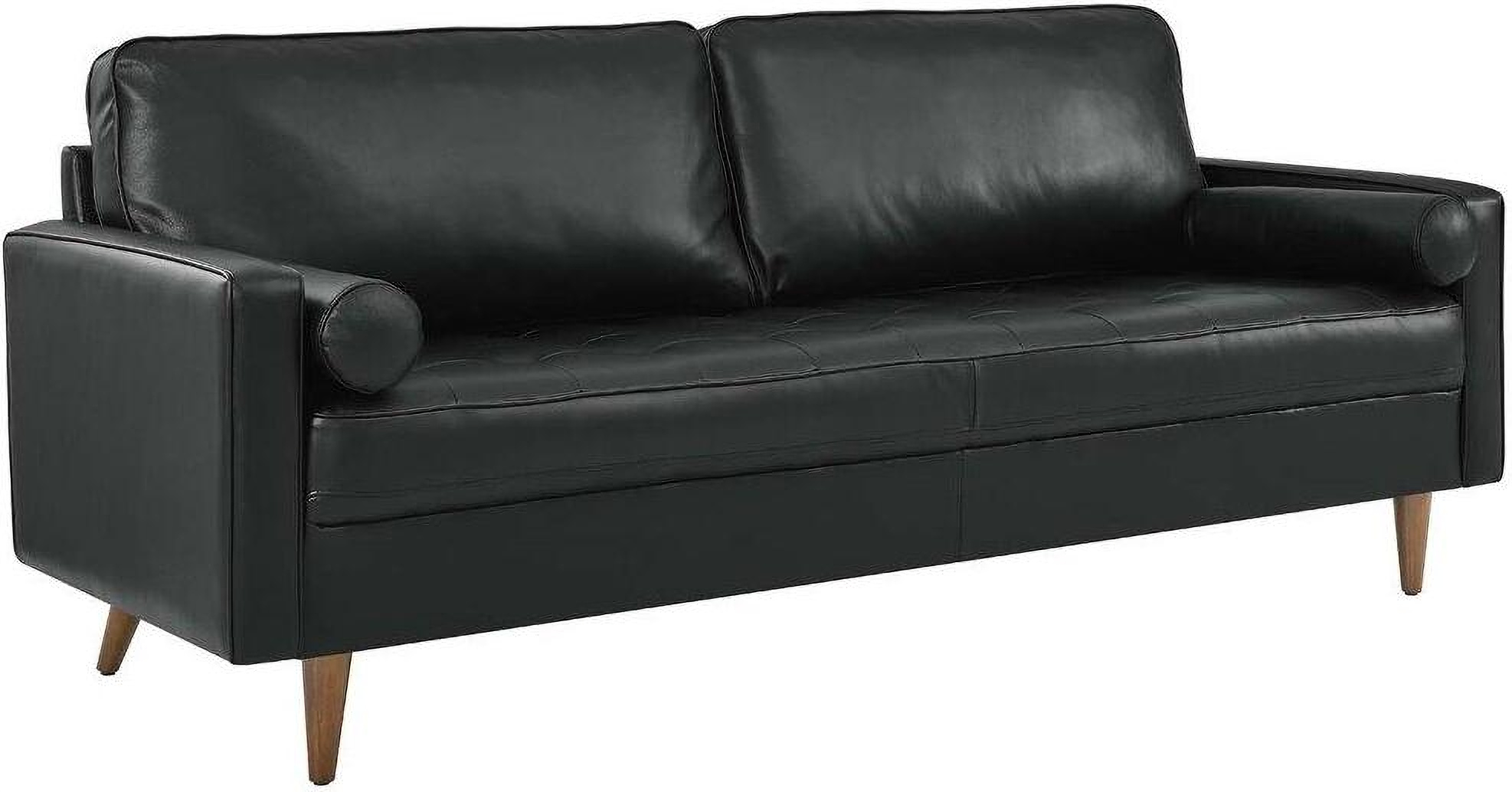 Valour Black 81 Inch Leather Sofa by Modway | 1StopBedrooms