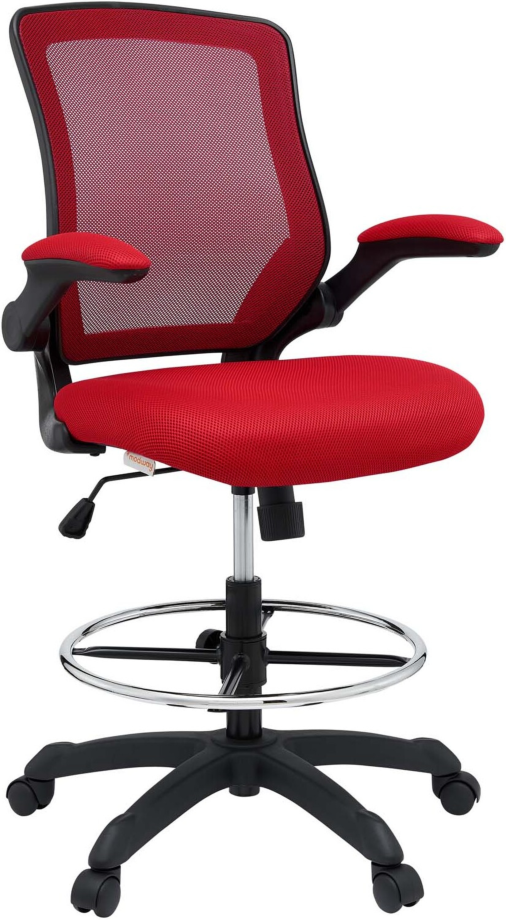 Veer Red Drafting Chair by Modway | 1StopBedrooms