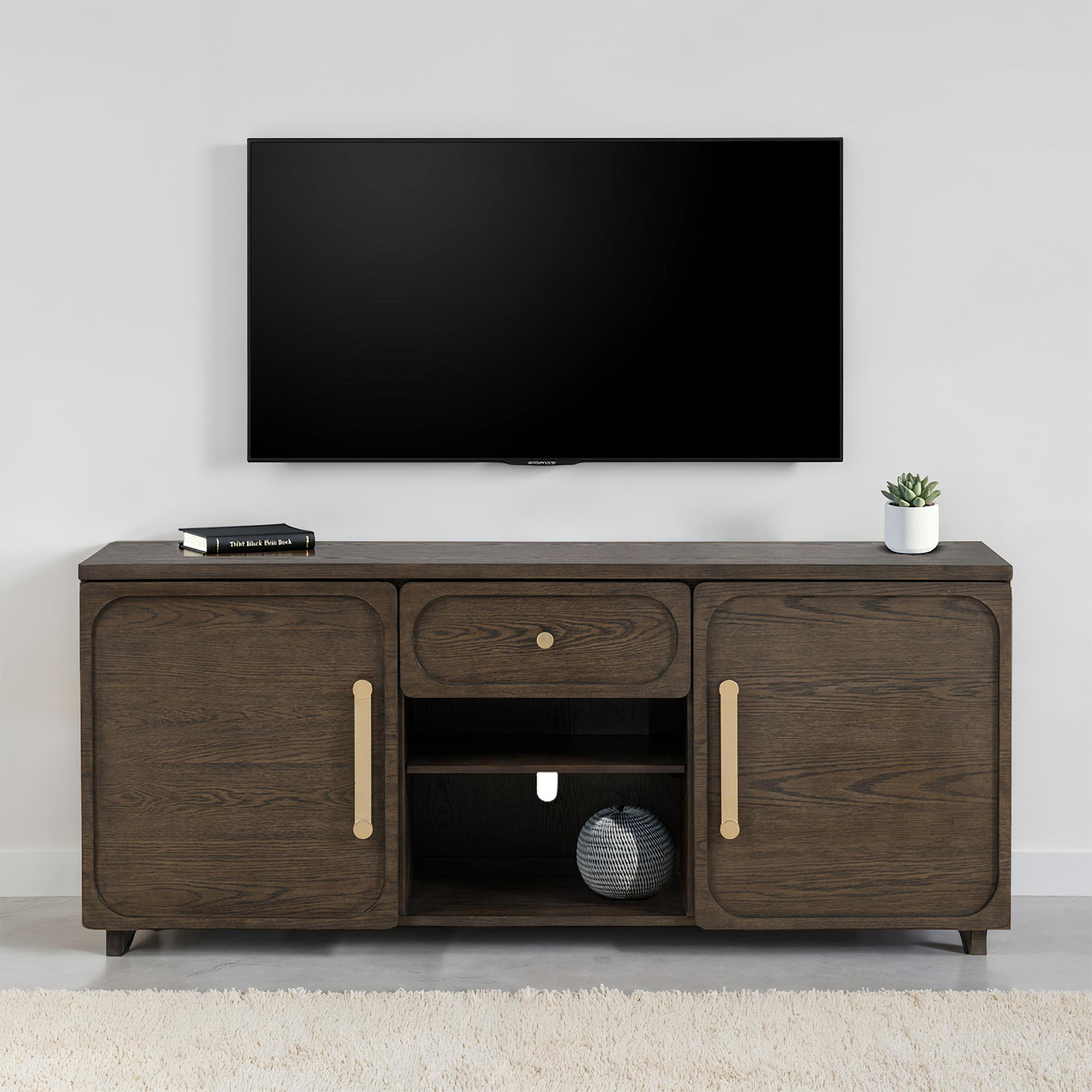Vellara 70 Inch Tv Console In Dark Walnut by Furniture of America ...