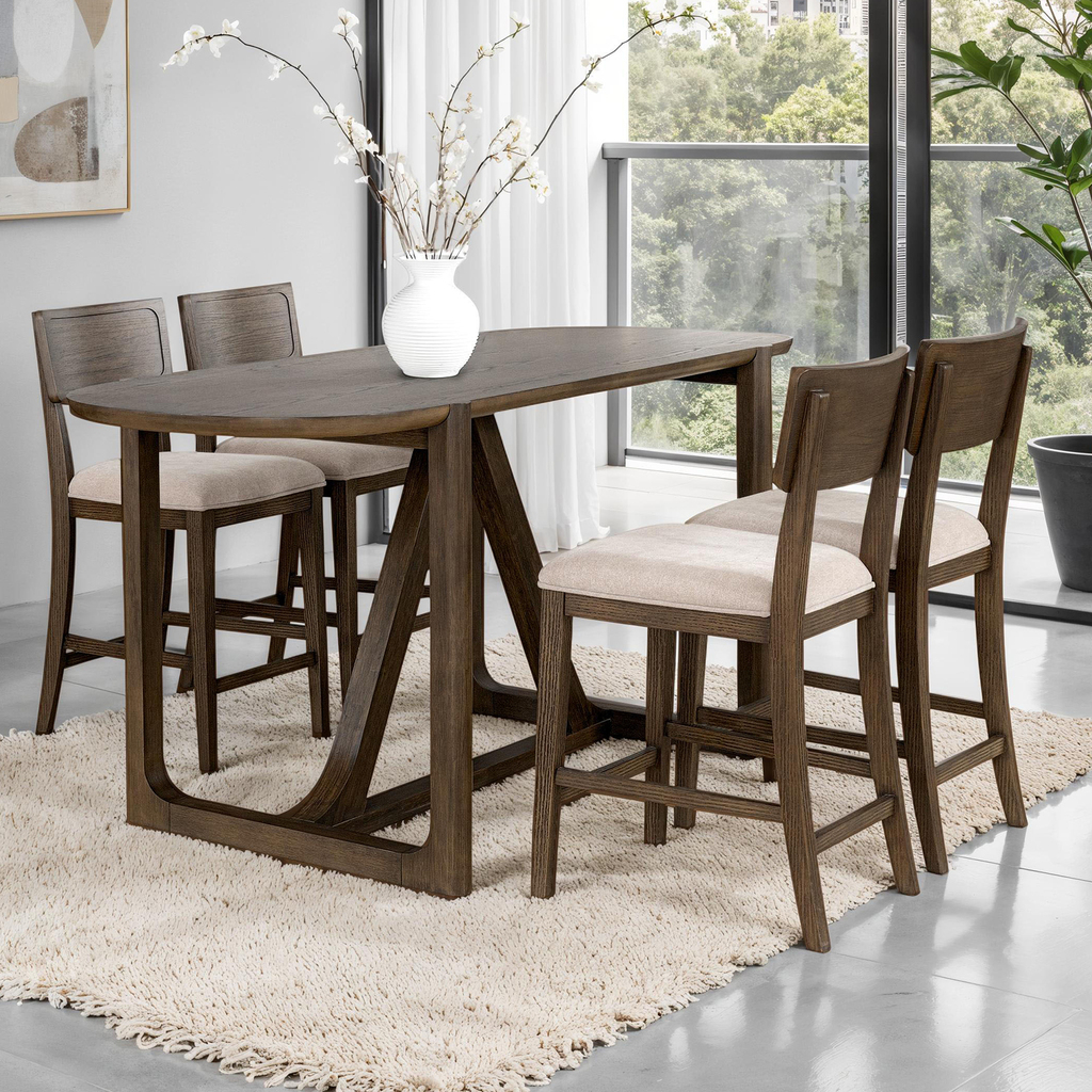 Vellara Wood Top Counter Height Table In Dark Walnut by Furniture of ...