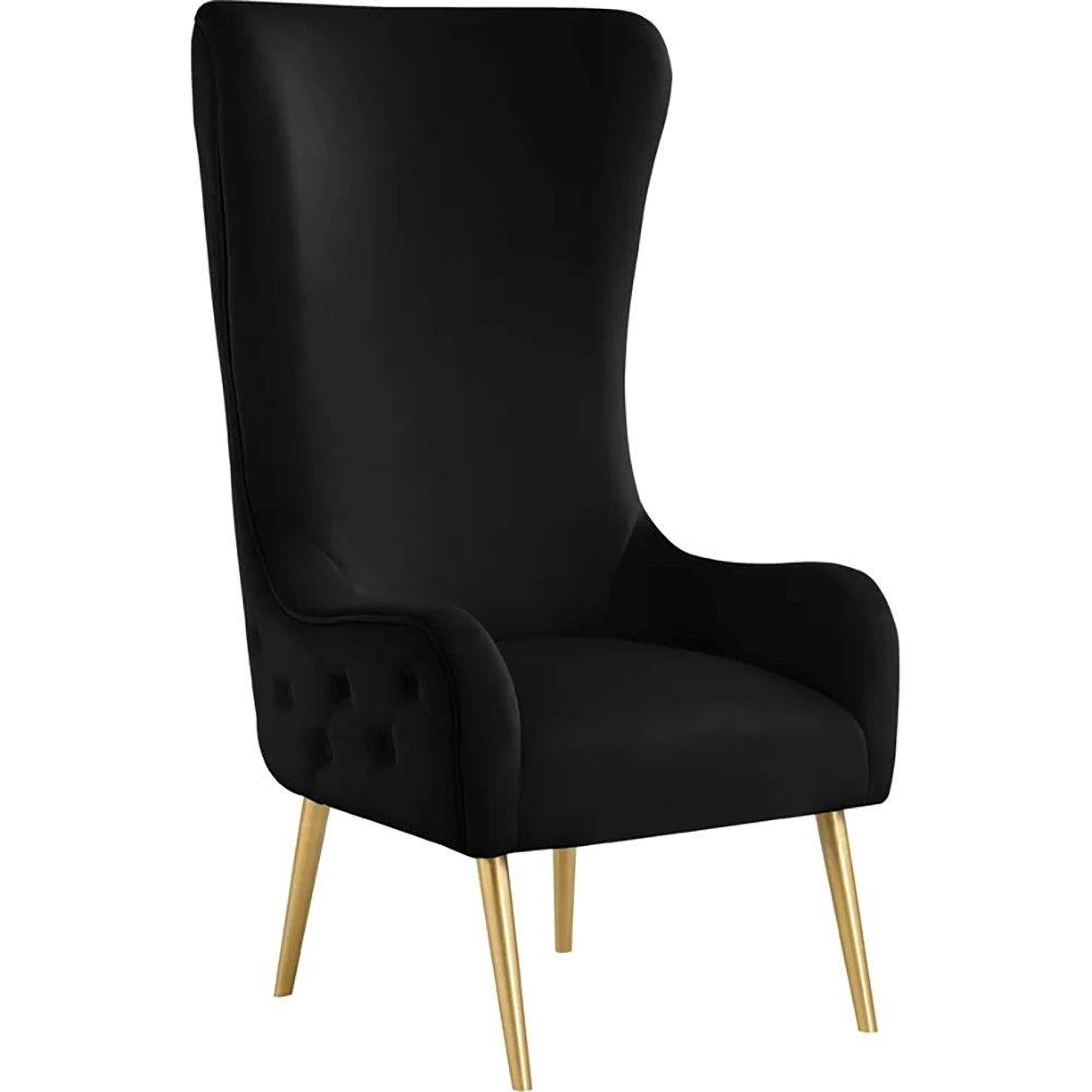 Venetian Black Tufted Velvet High Back Arm Chair by Best Master ...