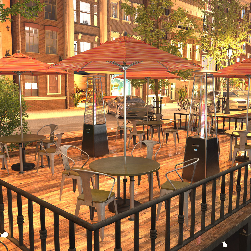 Venture 7.5' Patio Umbrella with Aluminum Pole Fiberglass Ribs Push ...