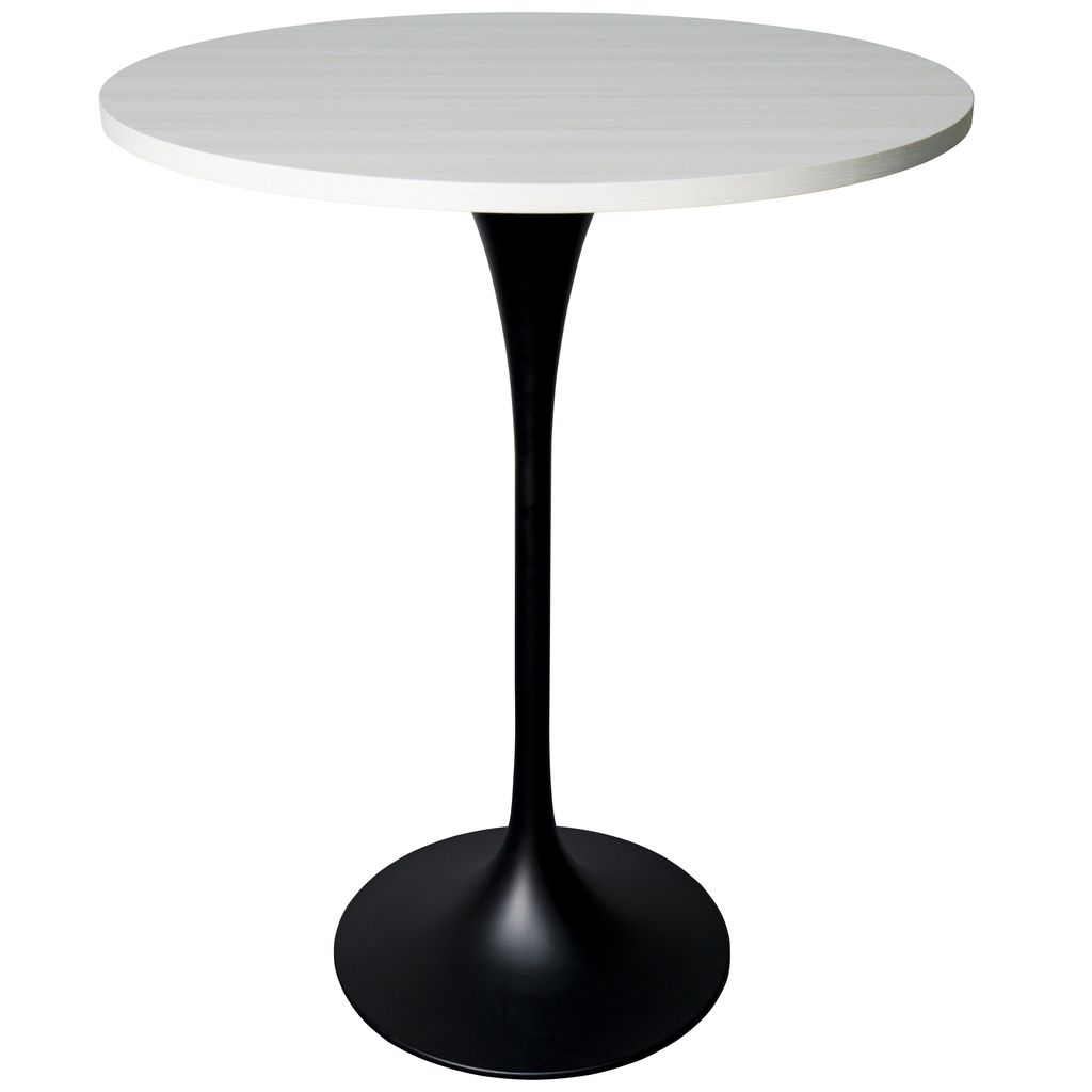 Verve 27 Inch Round Bar Height Table with MDF Top In Black and Light ...