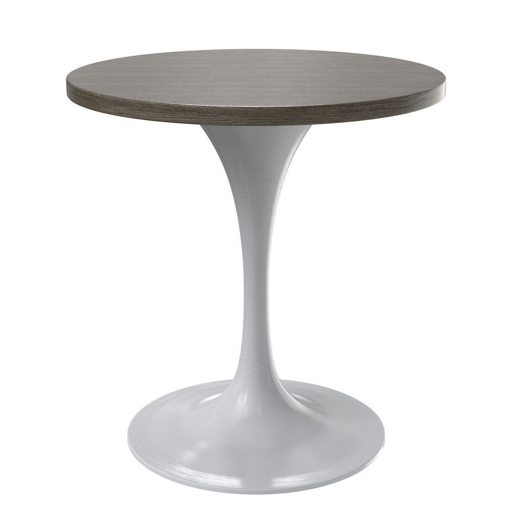 Verve 27 Inch Round Dining Table with MDF Top In White and Dark Maple ...