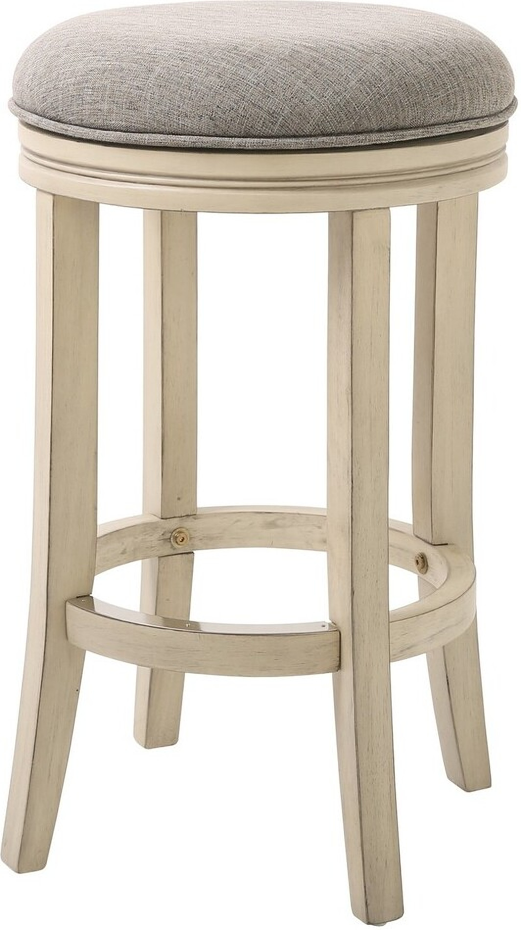 Victoria 26 Inch Counter-Height Backless Wood Swivel Barstool with ...