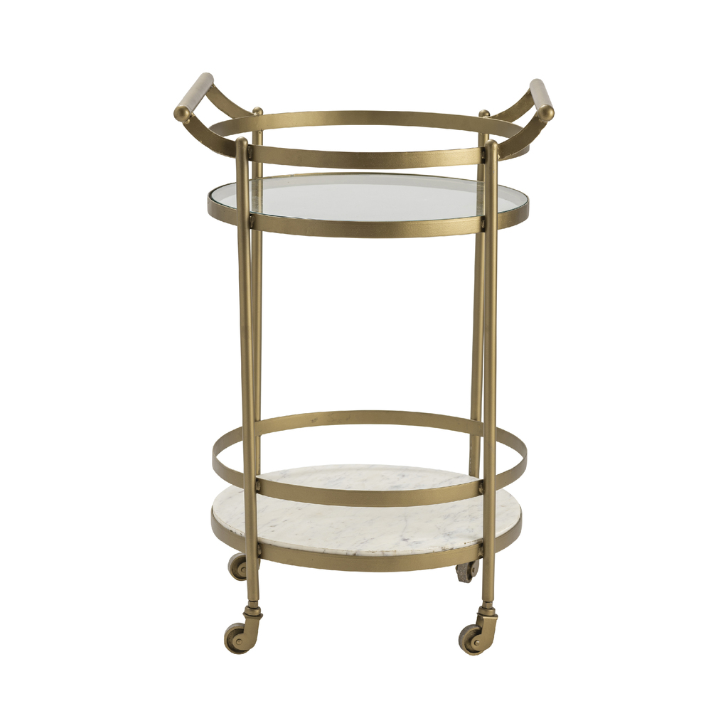 Vine Grove Bar Cart In Gold and White by Crestview Collection ...