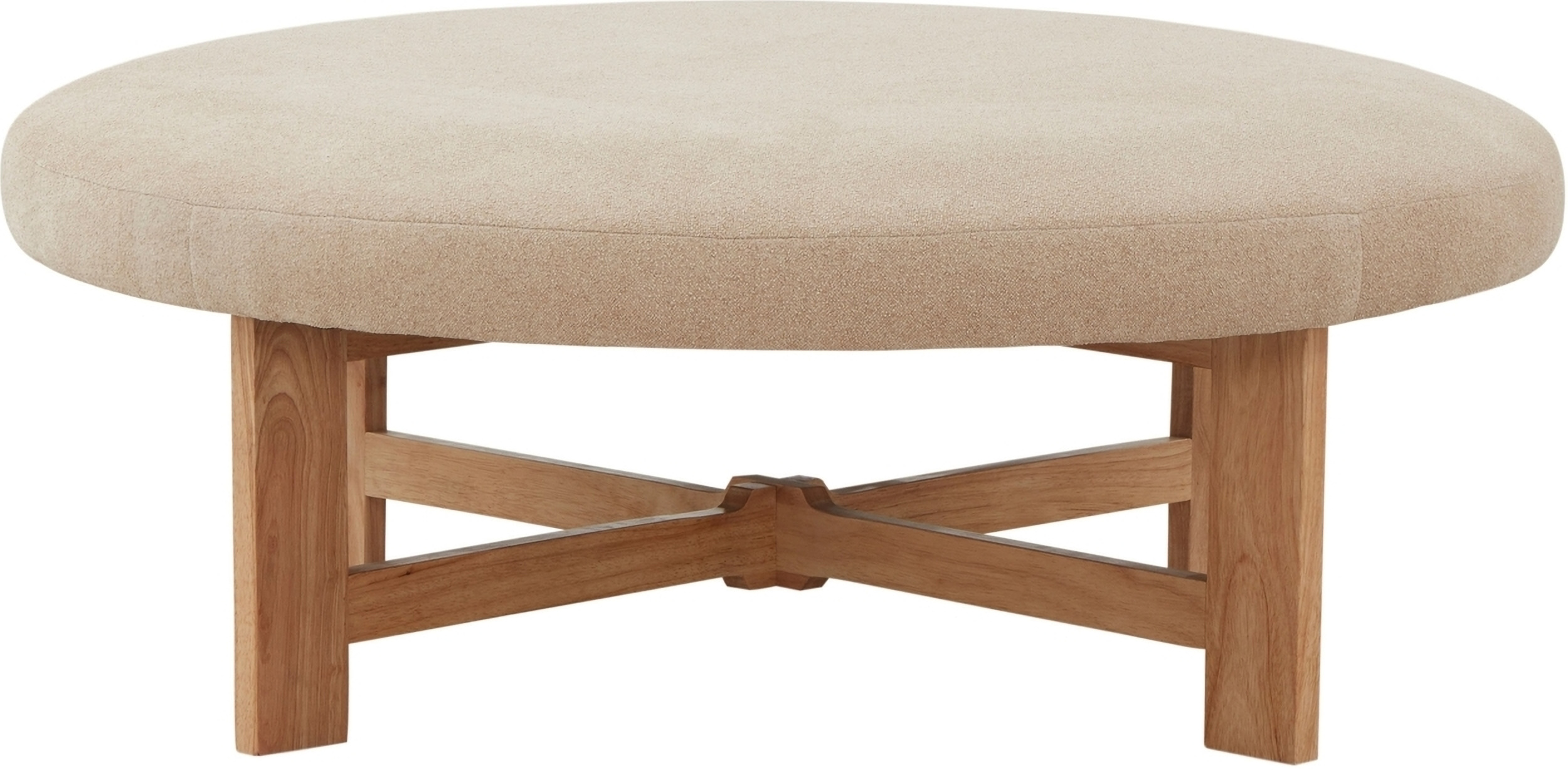 Vinny Boucle Cocktail Ottoman In Tan and Natural by Safavieh Couture ...