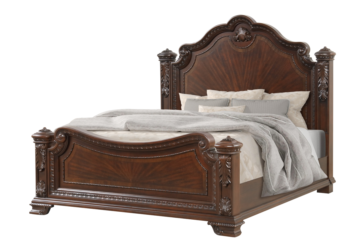 Vintage Queen Panel Bed In Walnut by Galaxy Home Furnishings ...