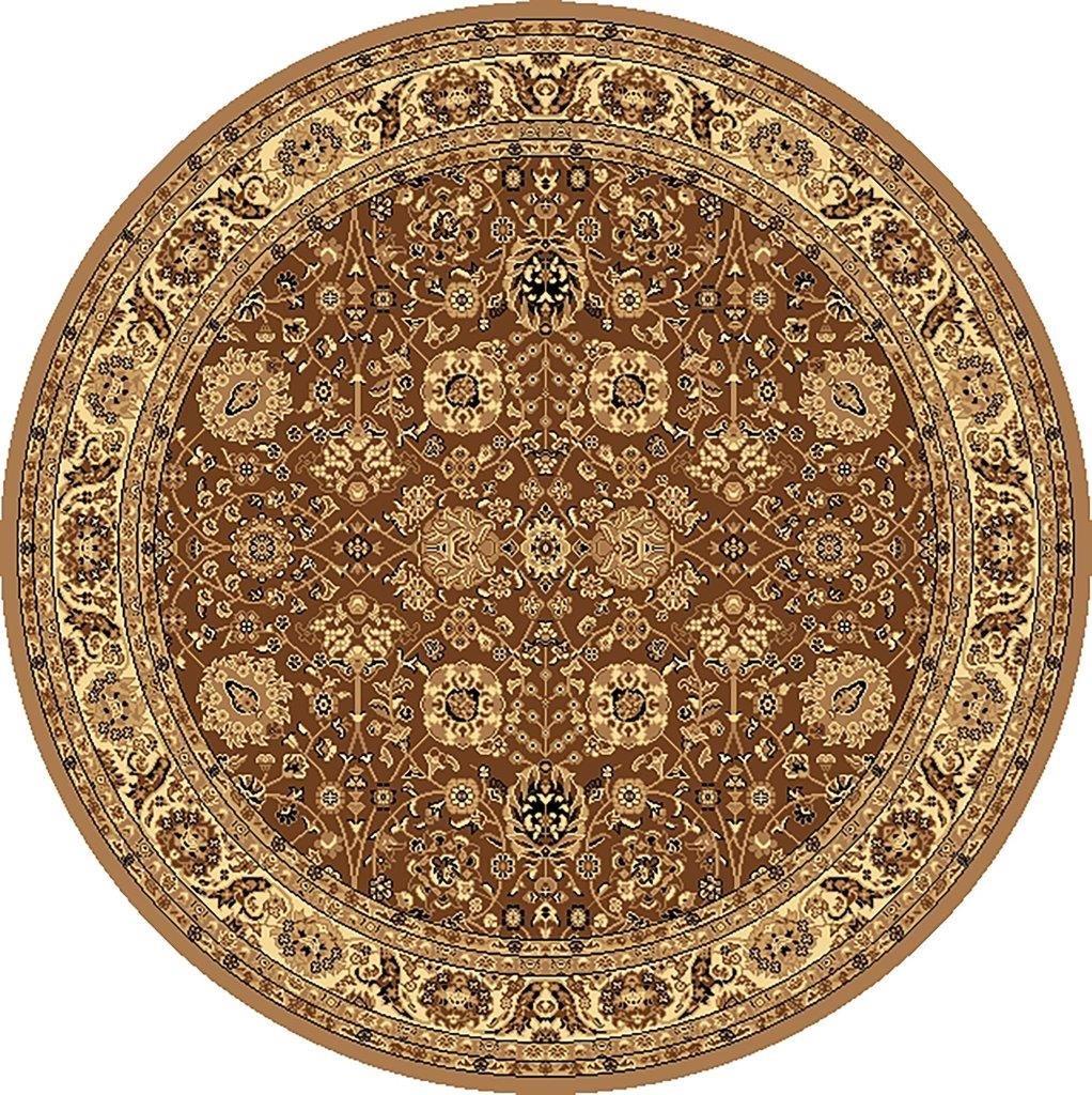 Vista 1332-BRN Tabriz Brown Oriental Traditional 5'3Round Area Rug by ...