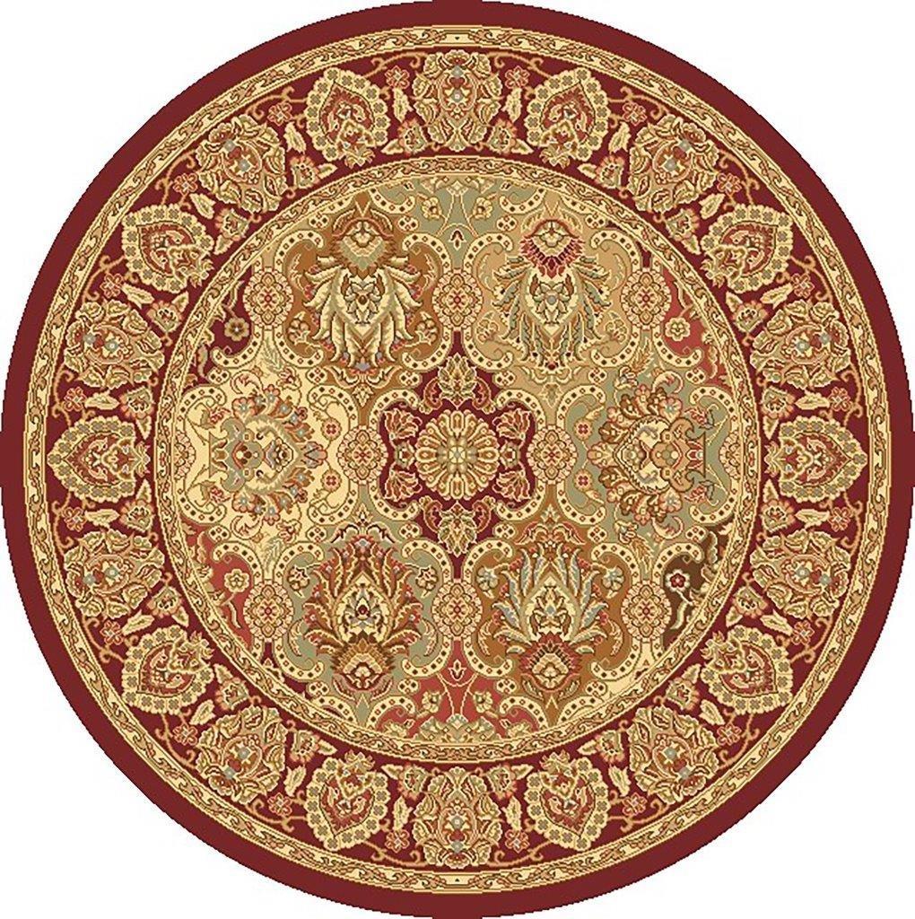 Vista P108-CHR Panel Cherry Oriental Traditional Red 5'3Round Area Rug ...