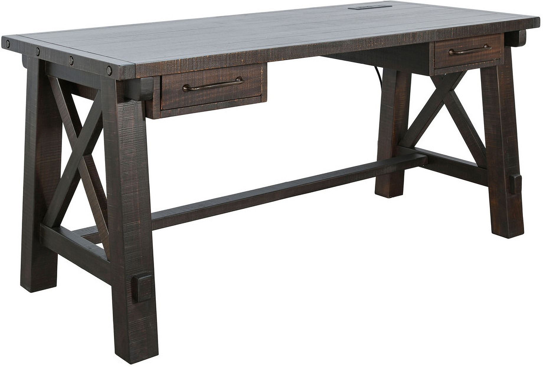 Vivian Writing Desk with Power Plug In Raisin by Sunny Designs ...