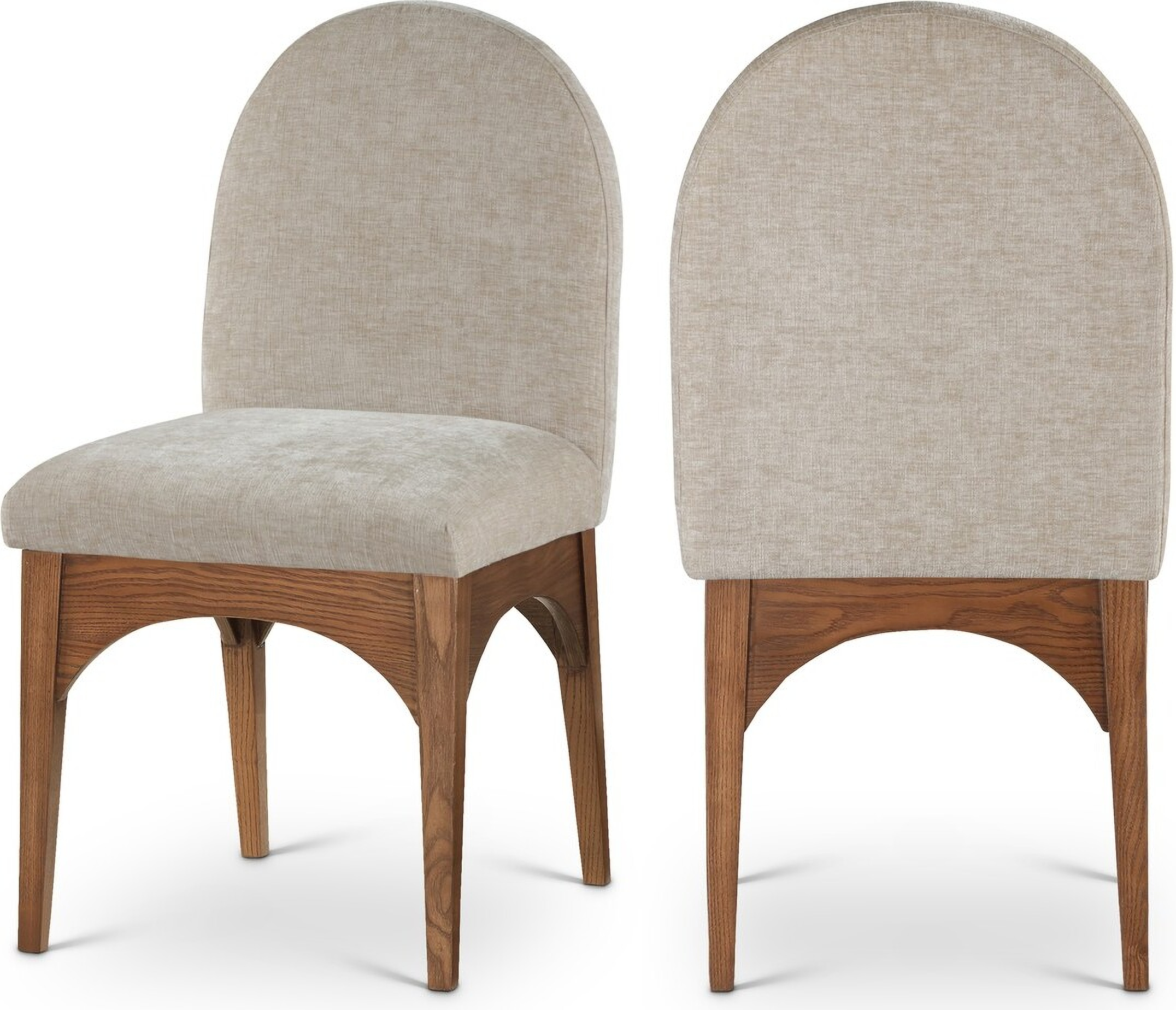 Waldorf Chenille Fabric Dining Side Chair In Beige/walnut by Meridian | 1StopBedrooms