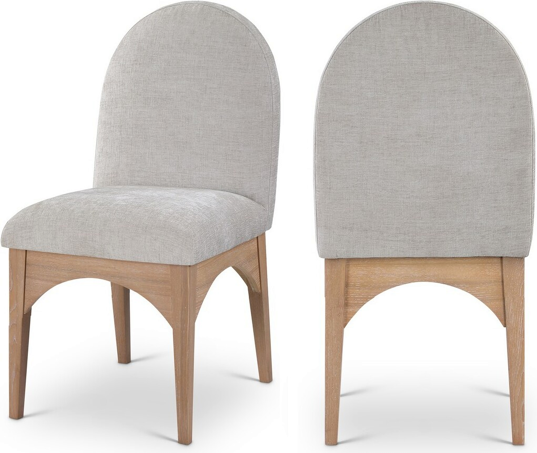 Waldorf Chenille Fabric Dining Side Chair In Grey/Natural by Meridian | 1StopBedrooms