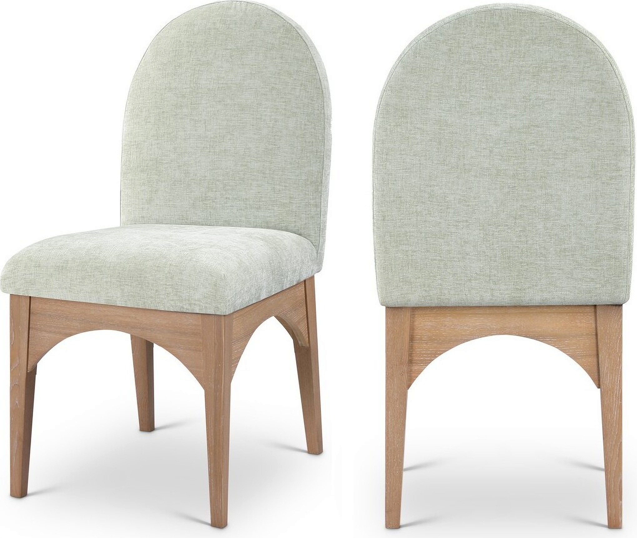 Waldorf Chenille Fabric Dining Side Chair In Mint/Natural by Meridian | 1StopBedrooms