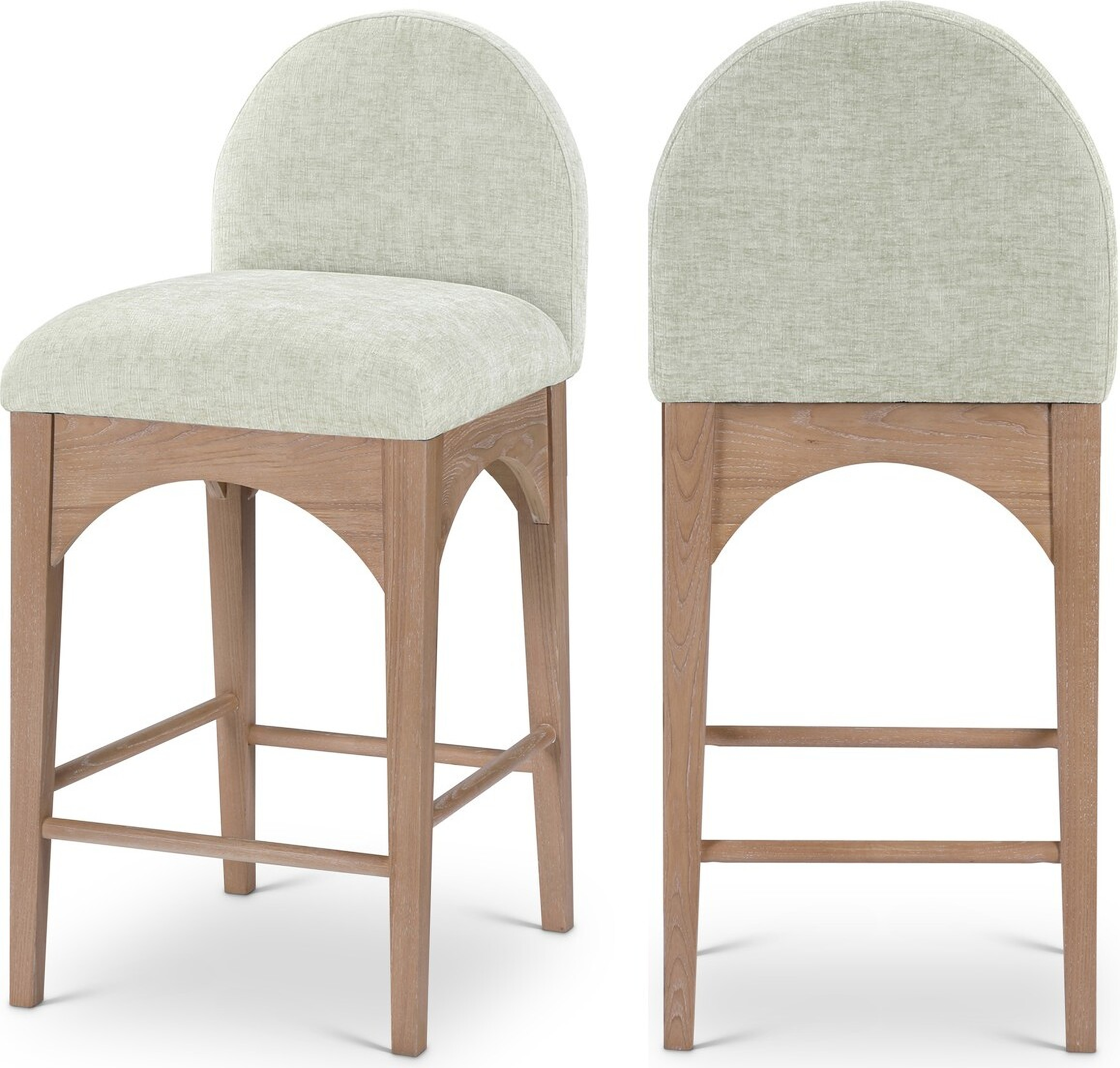 Waldorf Chenille Fabric Stool In Mint/Natural by Meridian | 1StopBedrooms