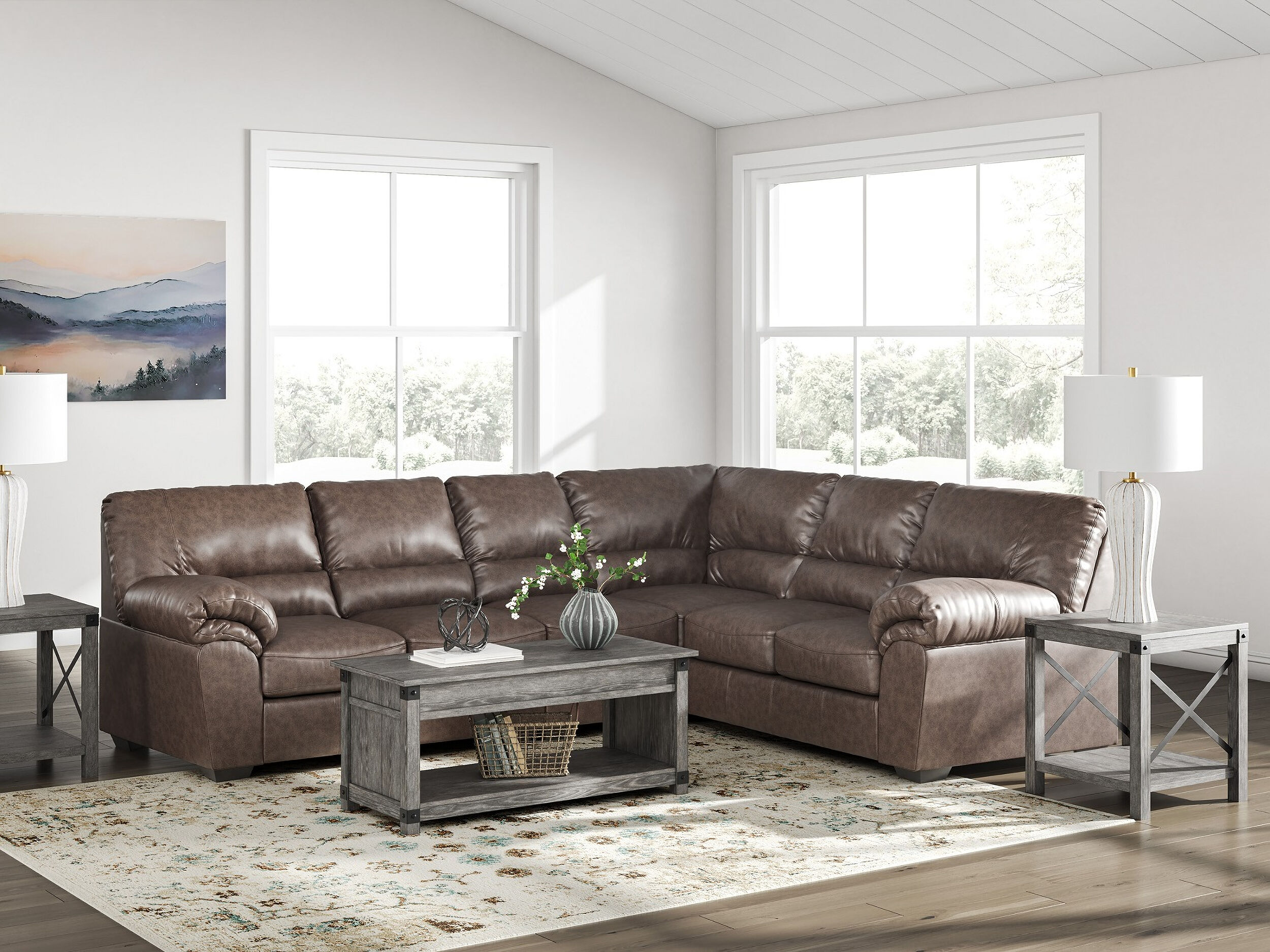 Walker Point LAF 3-Piece Sectional In Umber by Ashley Furniture ...