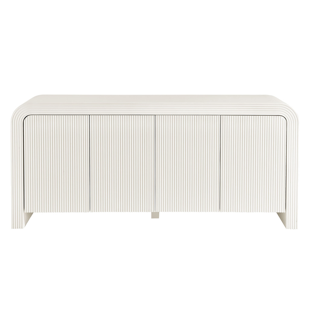 Waterflute 70 Inch Fluted Sideboard Cabinet In White Matte by Modway ...