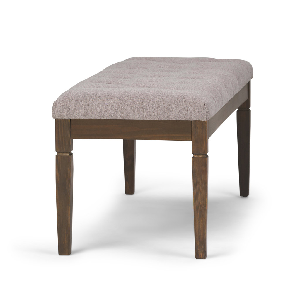 Waverly Solid Wood Tufted Ottoman Bench In Cloud Grey by Simpli Home ...