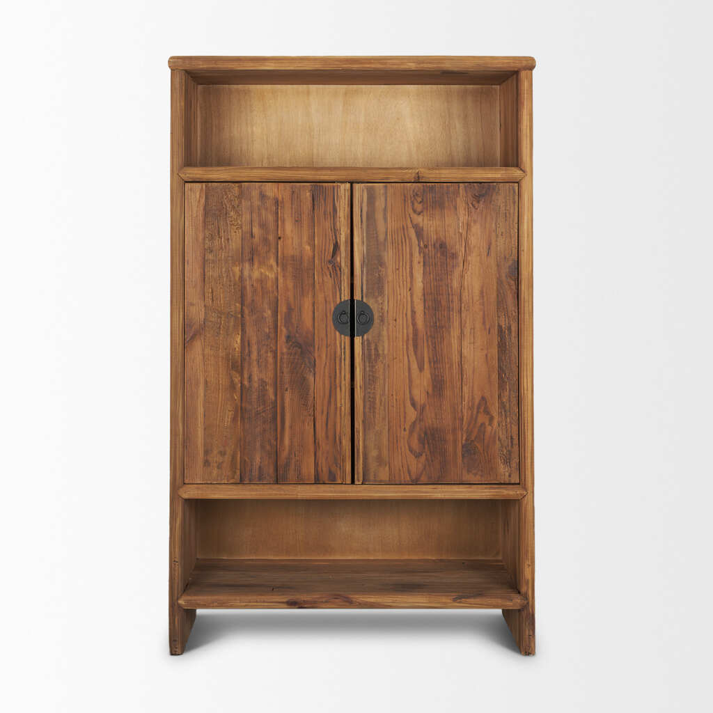 Wayde Curio Cabinet Recycled Pine In Brown by Mercana | 1StopBedrooms