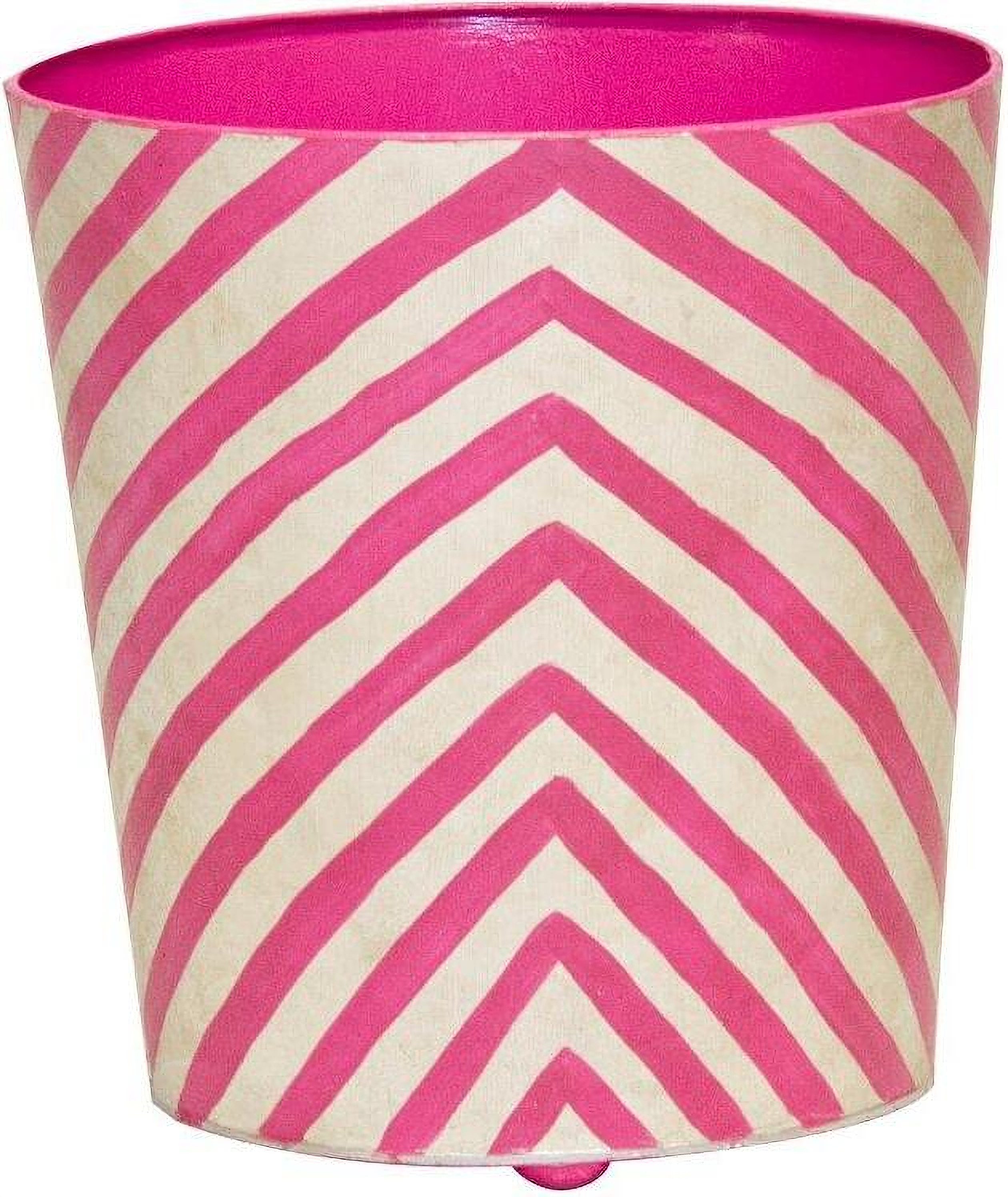 Wbzeps Silver Leaf And Hot Pink Oval Wastebasket by Worlds Away ...