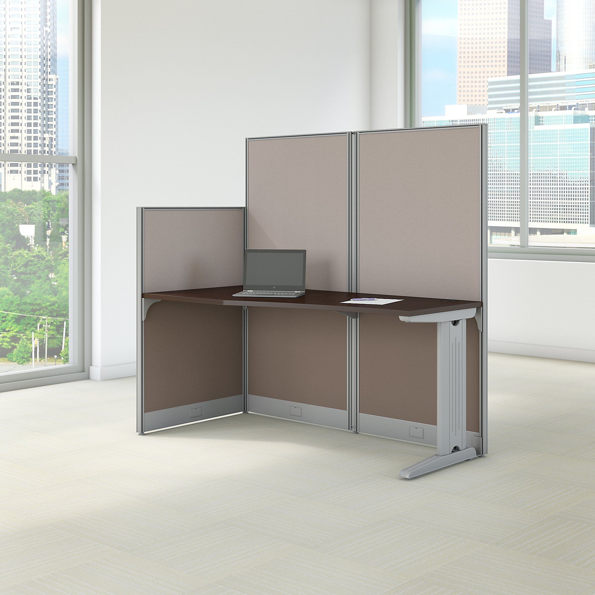 Mocha Cherry Cubicle Workstation by Bush Furniture | 1StopBedrooms