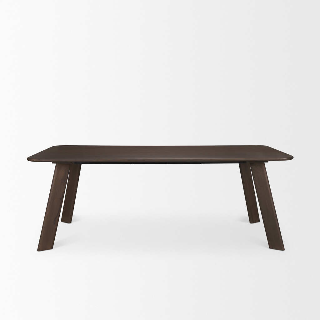 Welborn 84 Inch Wood Rectangular Dining Table In Dark Brown by Mercana ...