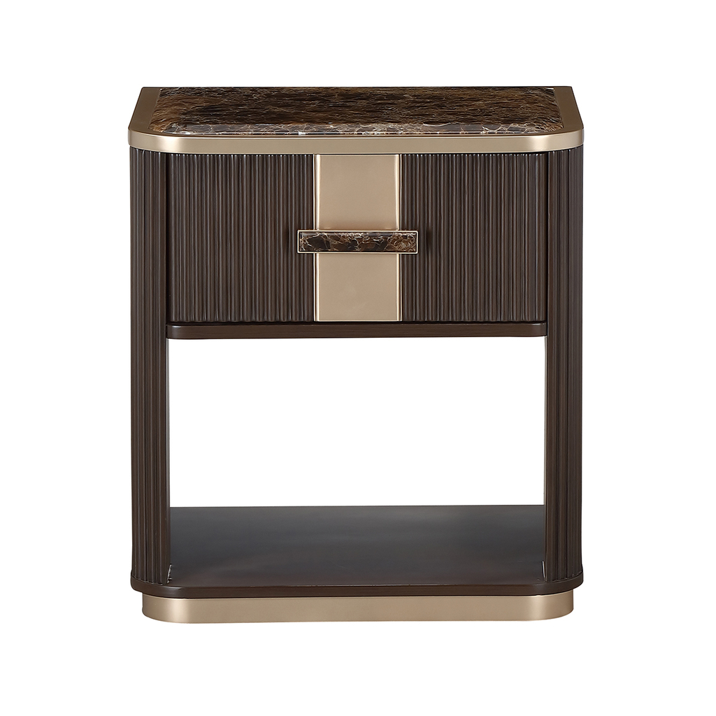 West Kensington 1-Drawer Nightstand In Medium Espresso by Michael Amini | 1StopBedrooms