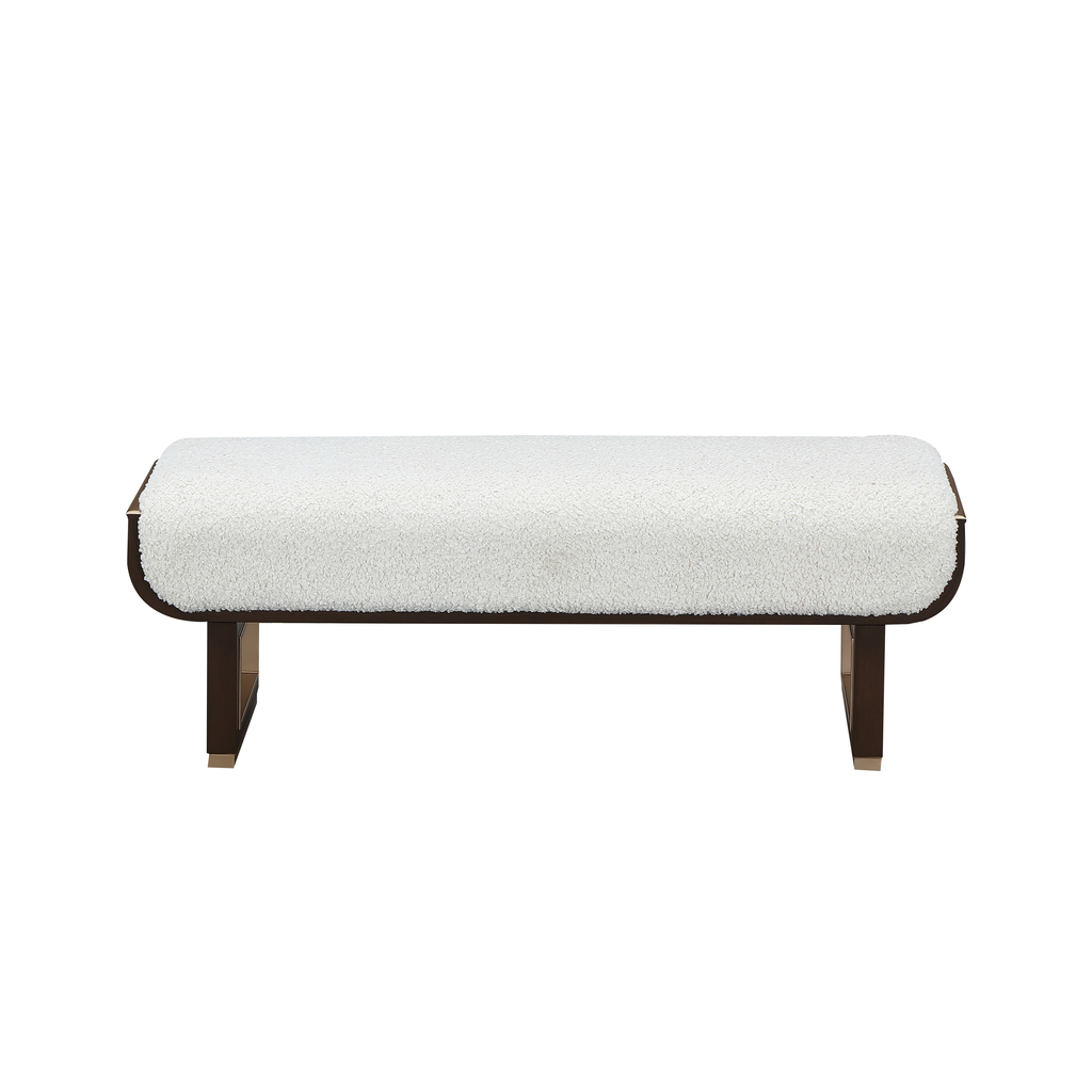 West Kensington Accent Bench In Cream Puff and Medium Espresso by ...