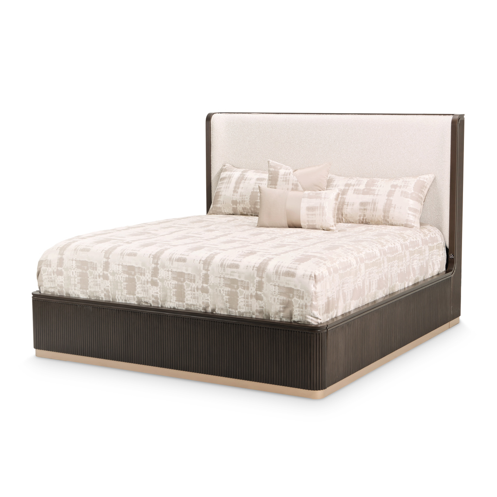 West Kensington Eastern King Bed In Buff and Medium Espresso by Michael ...