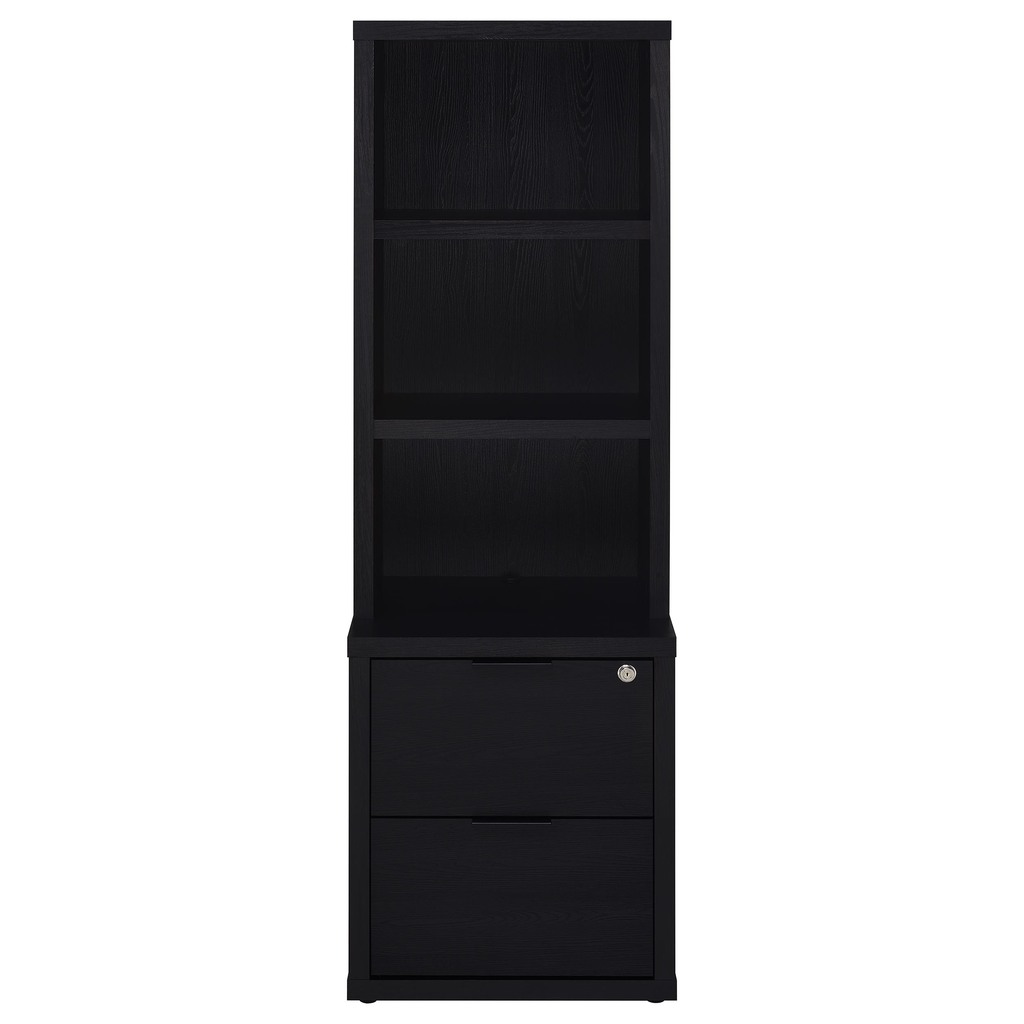 Westpark 3-Shelf Bookcase USB and Lockable Drawer In Black by Coaster ...