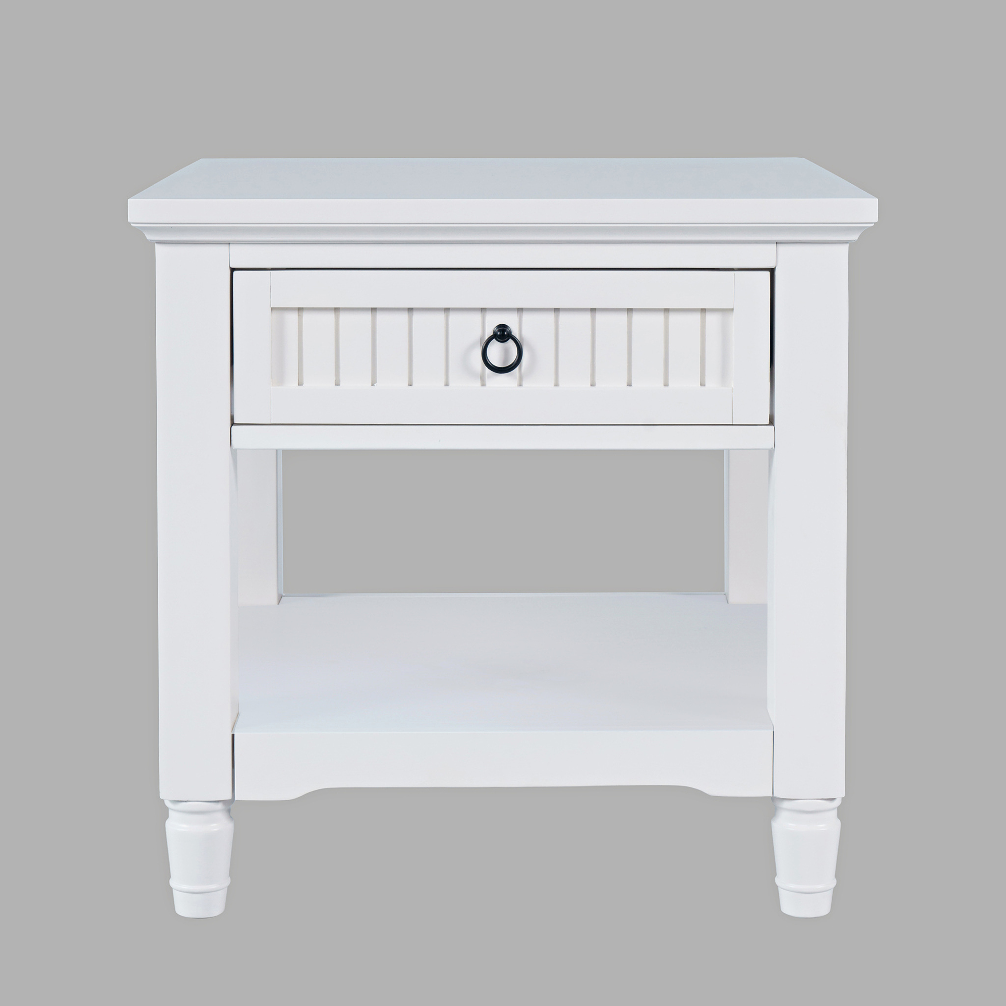 Westport 24 Inch Square End Table with Storage Shelf In White by Jofran ...
