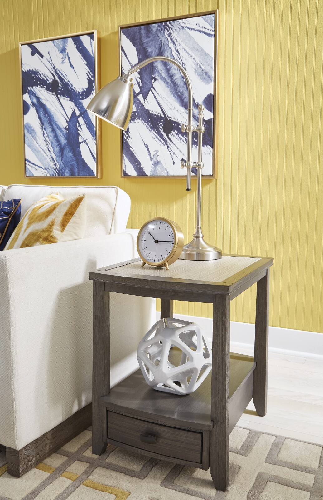 Westport Two-tone Wood Rectangular End Table In Graphite and Pearl Gray ...