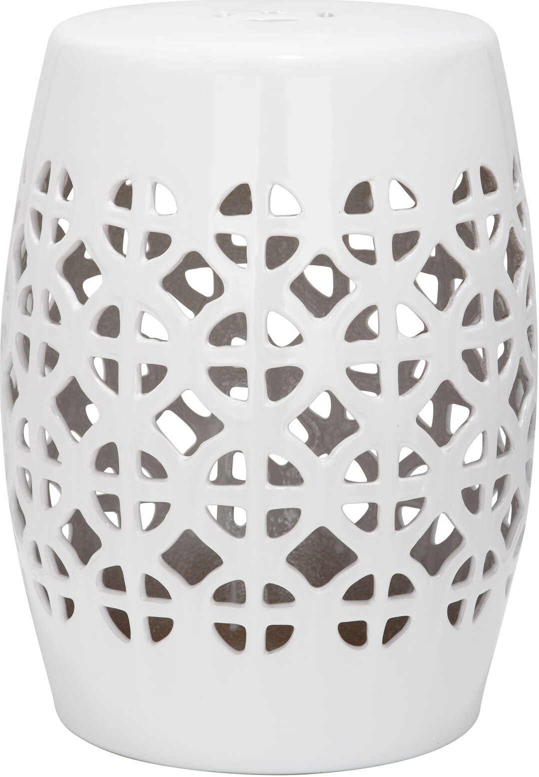 White Circle Lattice Garden Stool by Safavieh | 1StopBedrooms